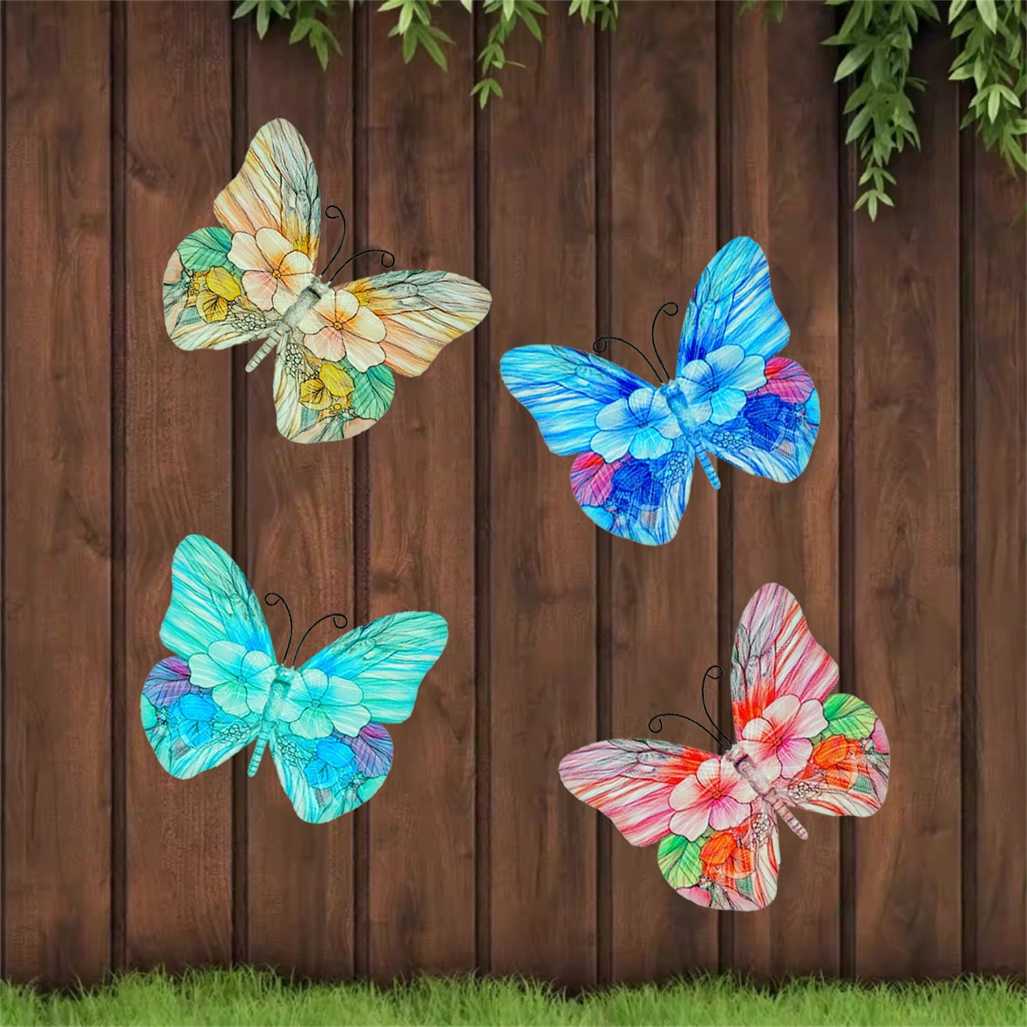4 Pcs Metal Butterfly Wall Decor,Topboutique Butterflies Outdoor Fence ...