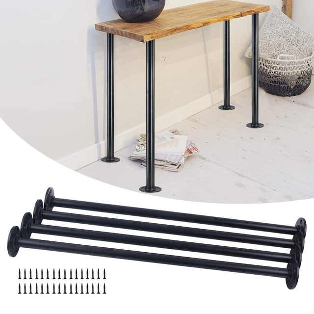 4 Pcs Metal Desk Legs 30 Inch Industrial Pipe Table Legs for DIY Rustic ...