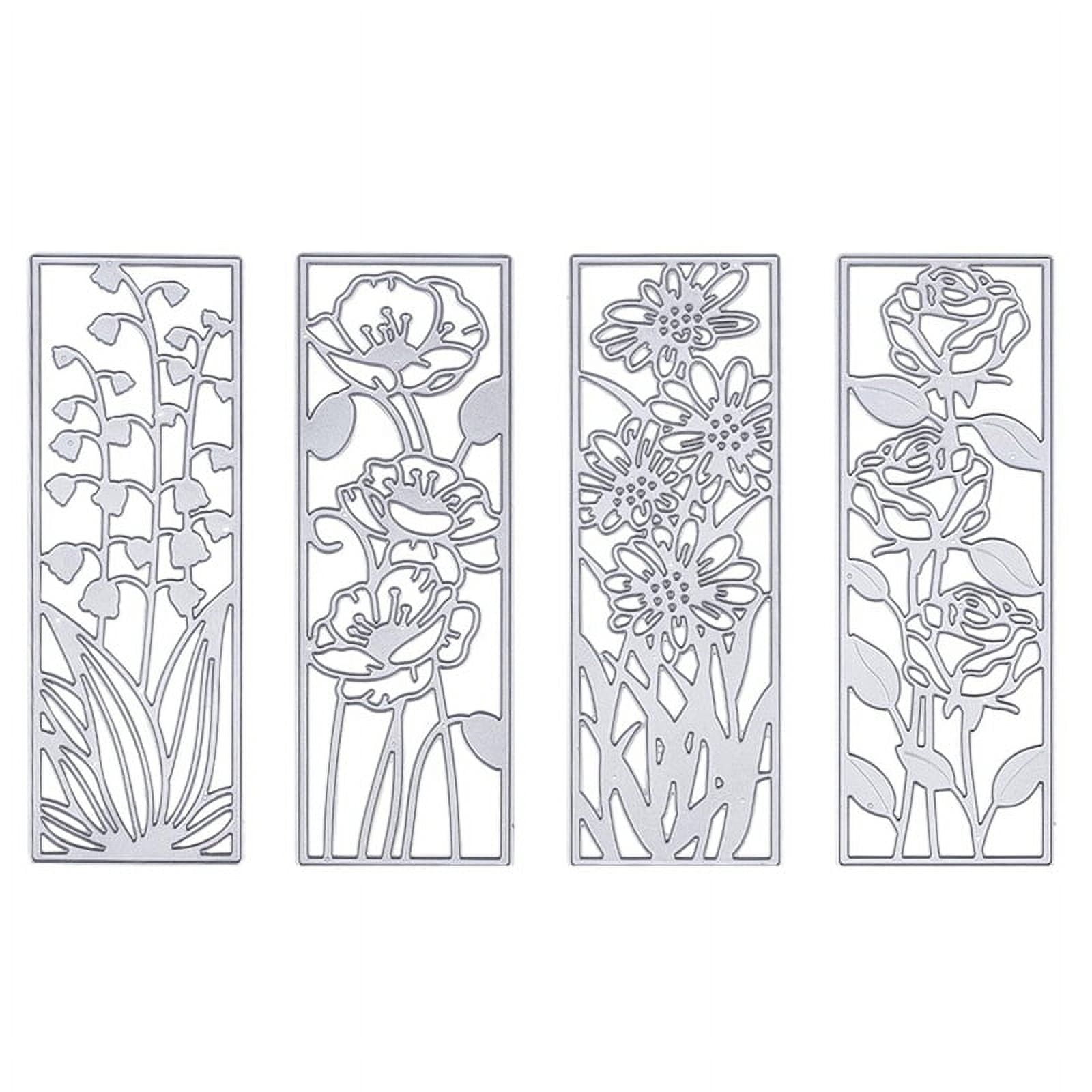 4 Pcs Metal Flower Plant Frame Cutting Dies Spring Summer Autumn Theme ...