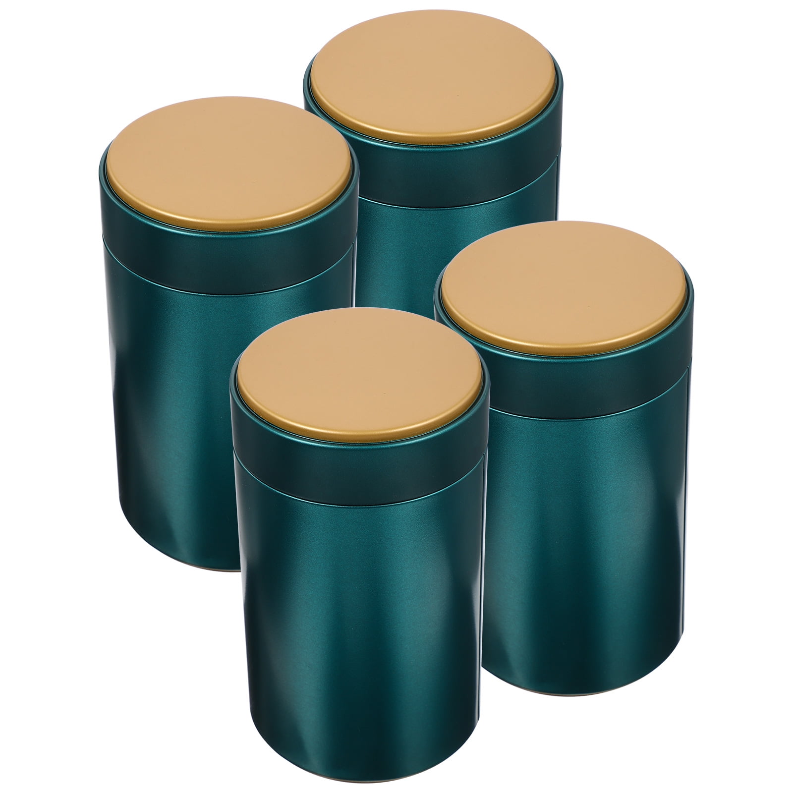 4 Pcs Metal Gift Jar Tea Canister with Airtight Lids Candy Food ...