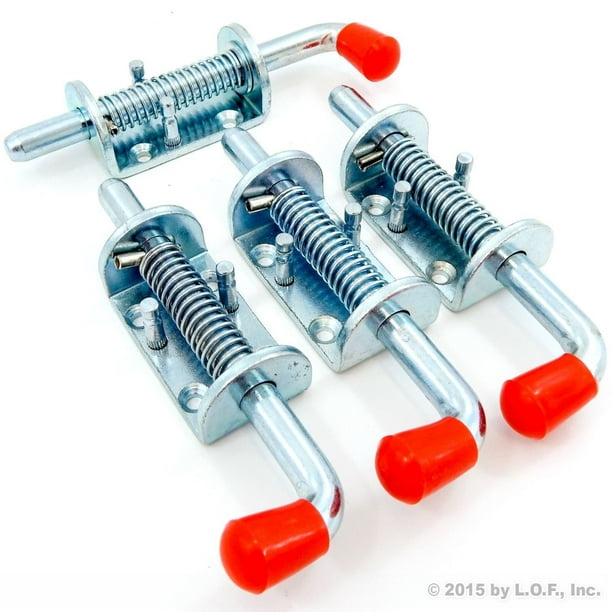 4 Pcs Metal Lock Barrel Bolt Spring Loaded Latch 6.5 Inches Long w Grip ...