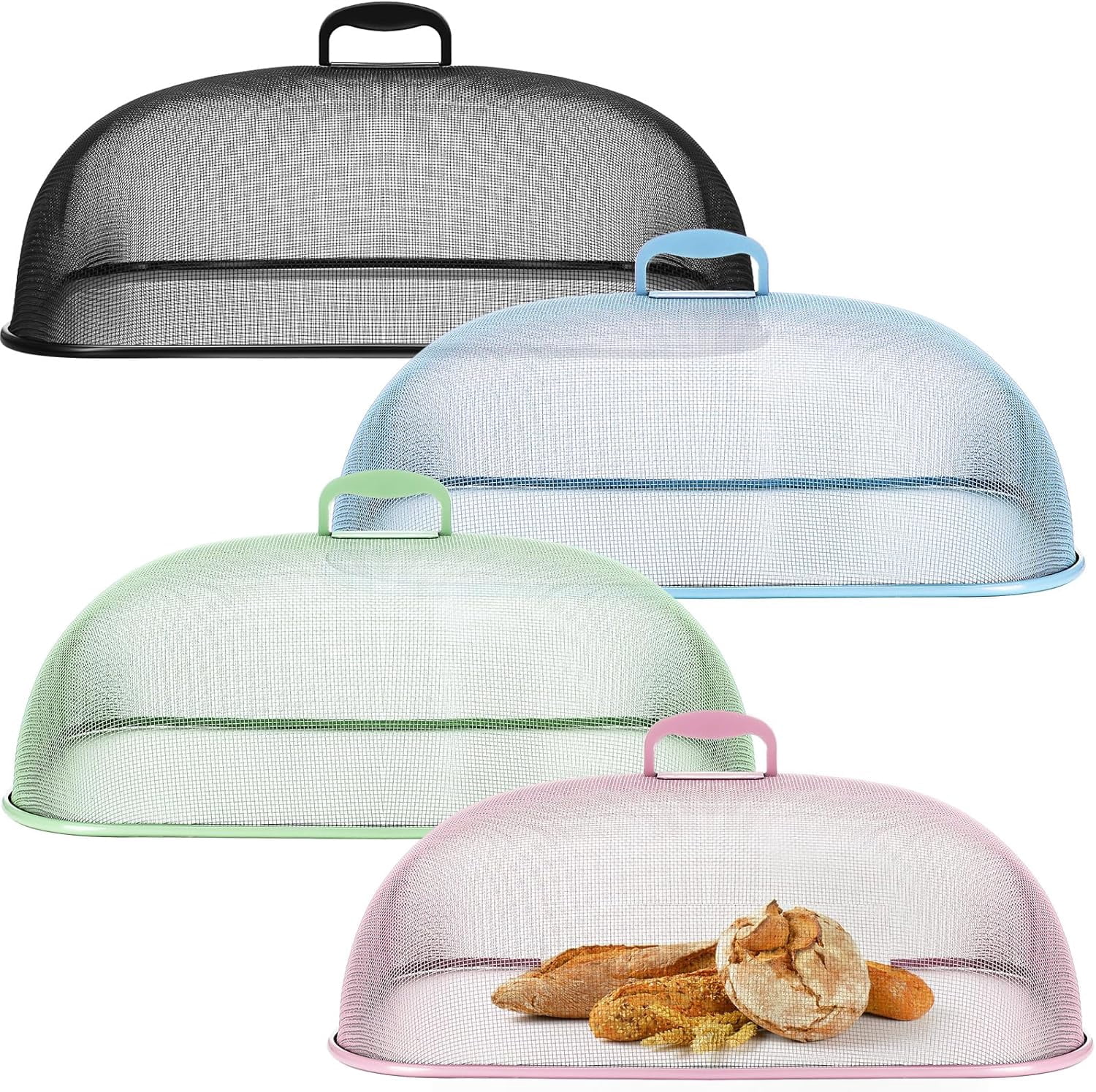 4 Pcs Metal Mesh Screen Food Cover for Outdoors Set Large 18.5 Inch ...