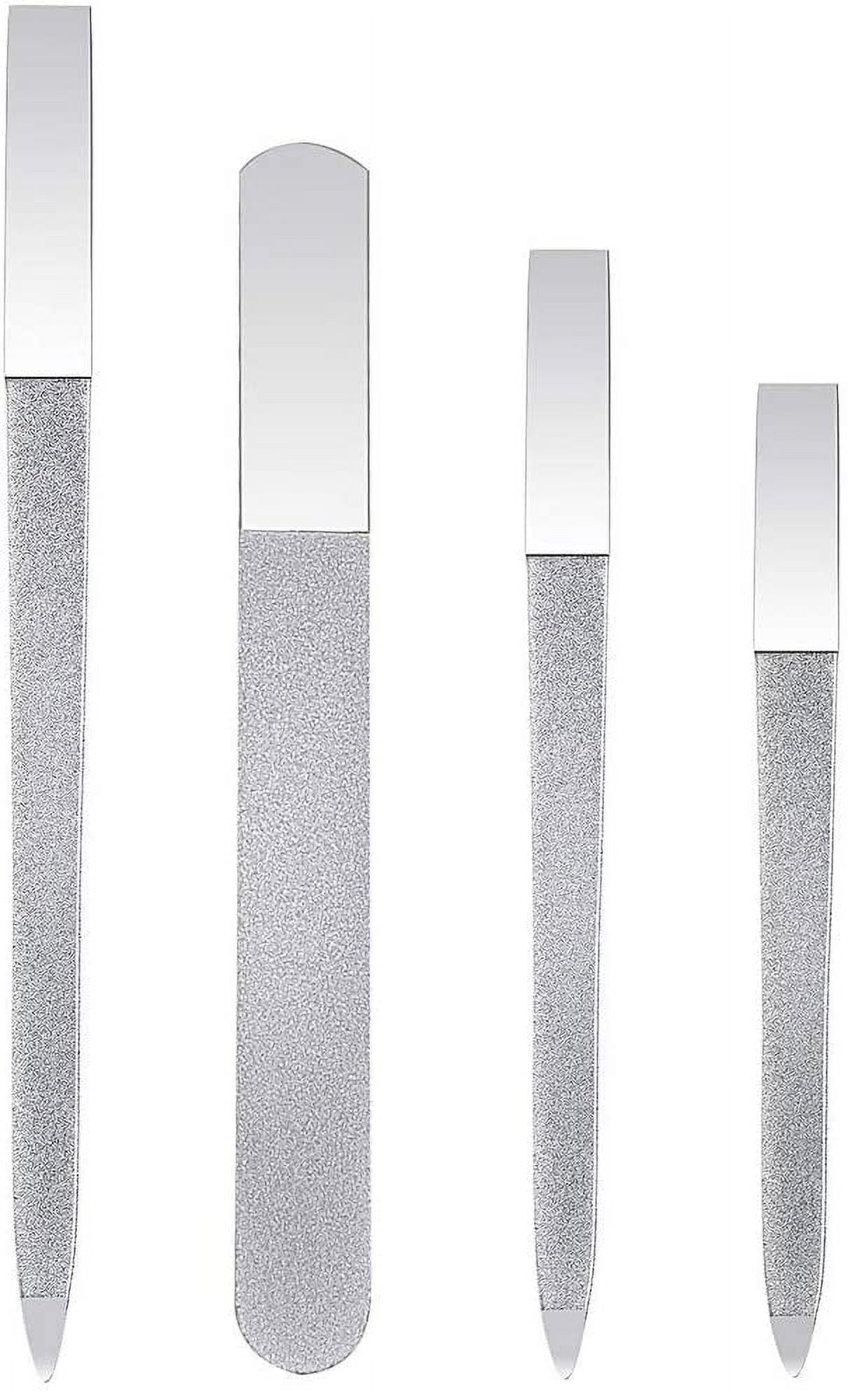 4 Pcs Metal Nail File Diamond Nail Files Stainless Steel Nail File Kit ...
