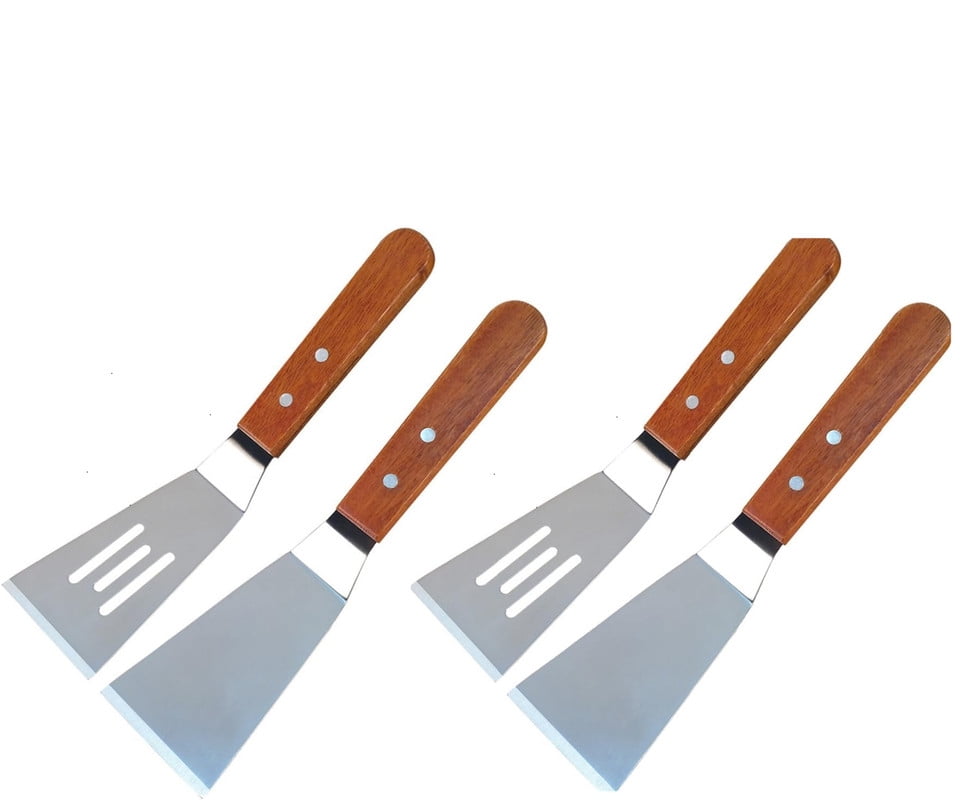4 Pcs Metal Spatulas Set for Cast Iron Skillet, Cooking Utensils Fish ...