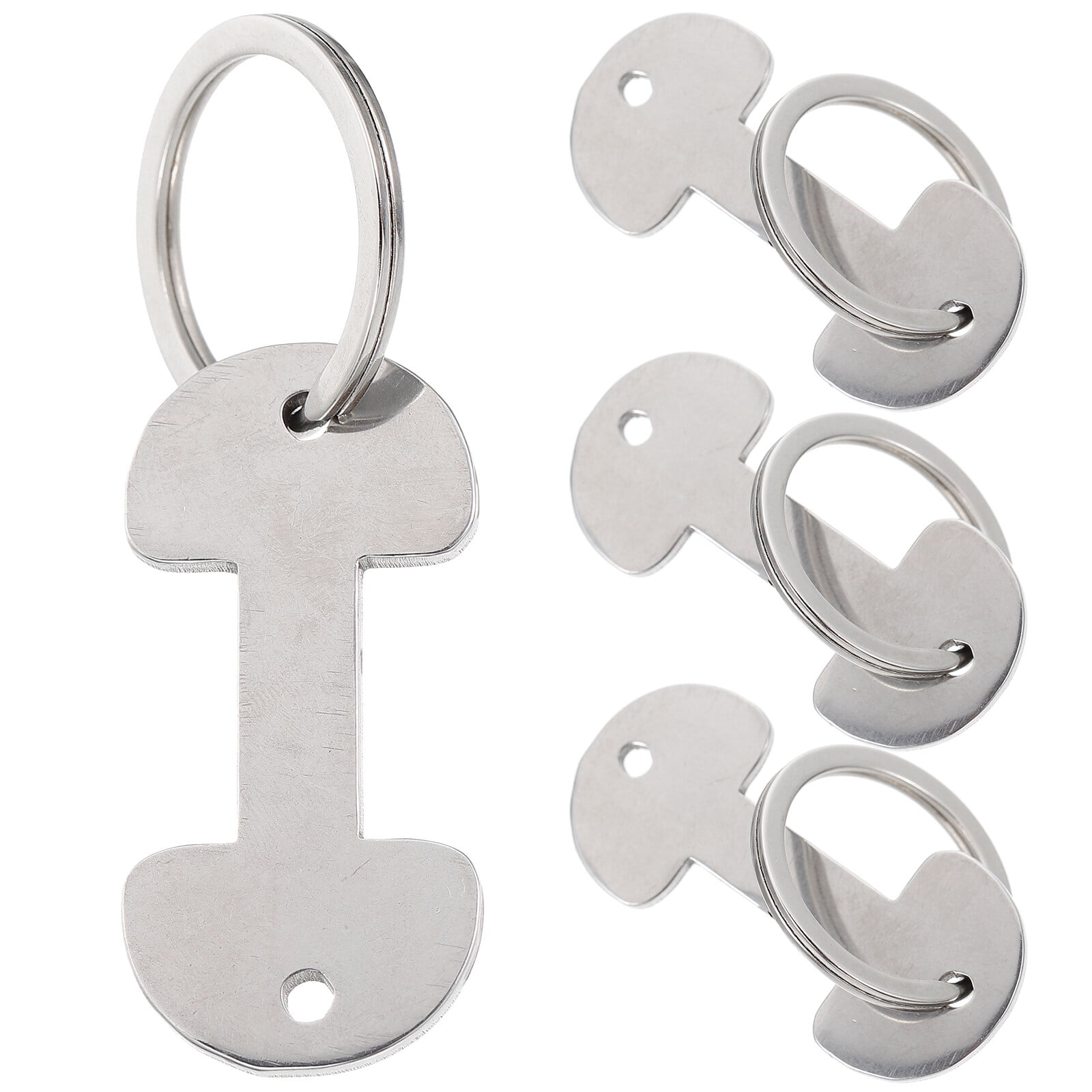 4 Pcs Metal Trolley Key Cart Token Front Loading Shopping Trolleys Work ...