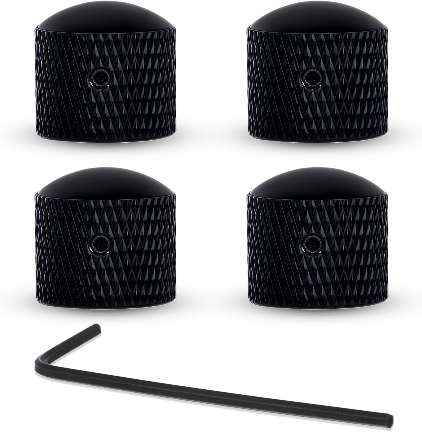4 Pcs Metal Volume Tone Dome Knobs with 4 Pcs Allen Keys Screws Set ...