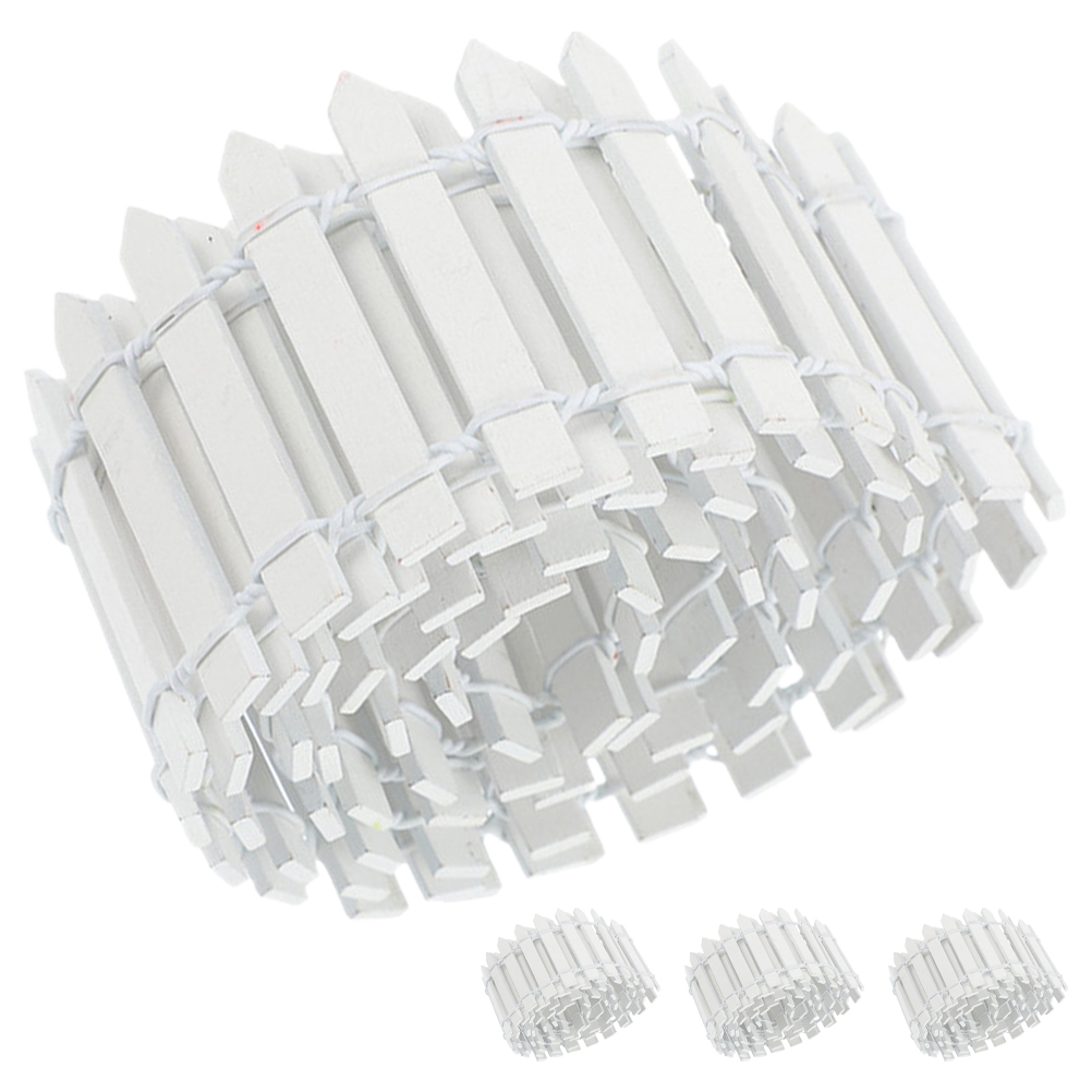 4 Pcs Micro Landscape Fence Garden Fencing Fences Toy House White ...