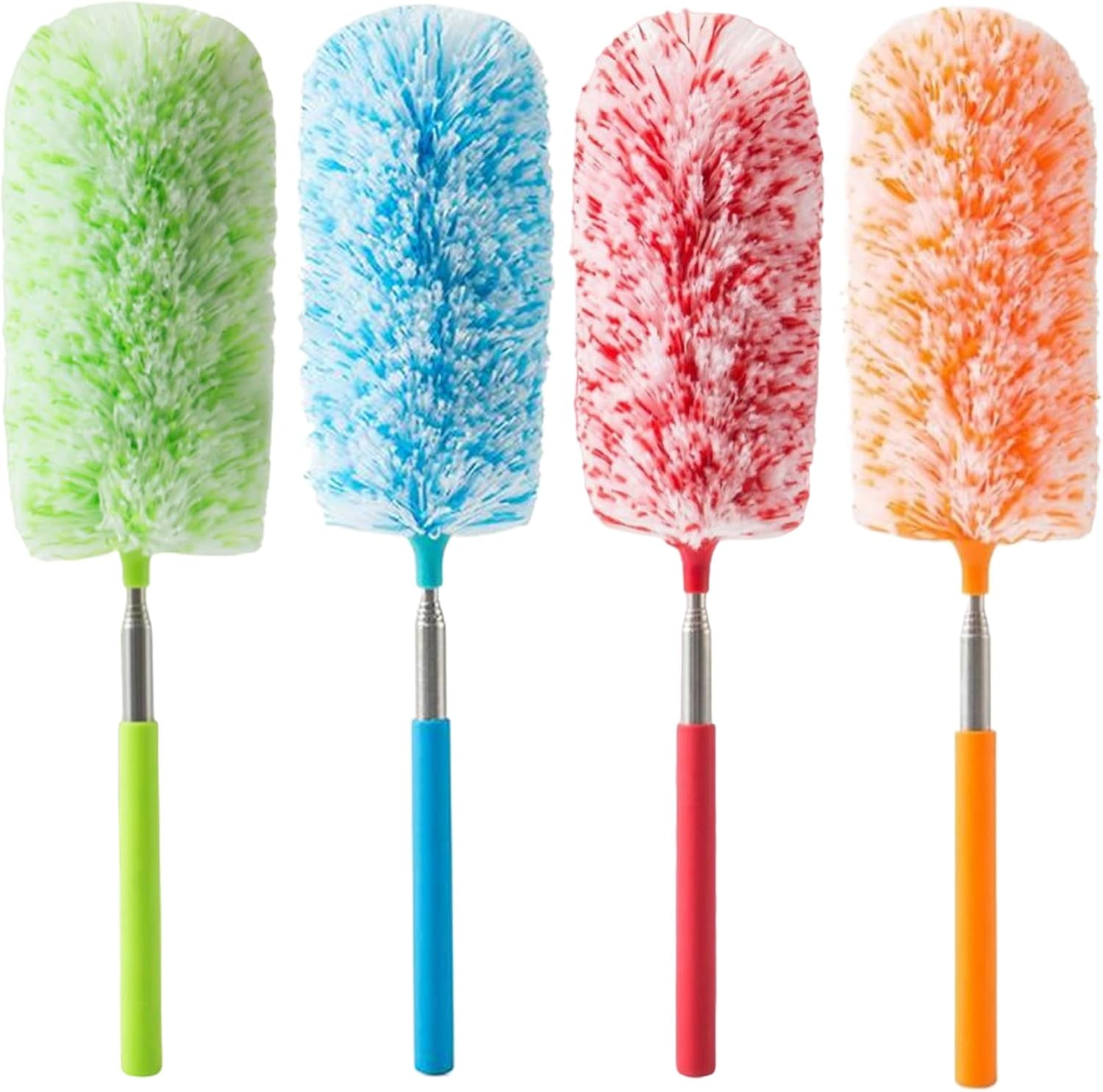 4 Pcs Microfiber Duster with Extension Pole: Small Microfiber Feather ...