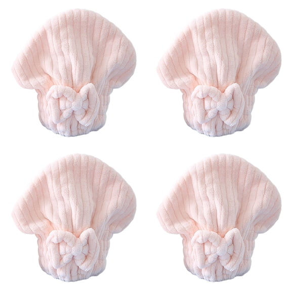 4 Pcs Microfiber Hair Towel Cap, Velvet Hair Drying Towel, Absorbent ...