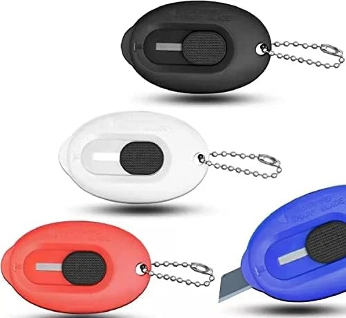 4 Pcs Mini Box Cutter Small Safety Retractable Utility Knife Blade With ...