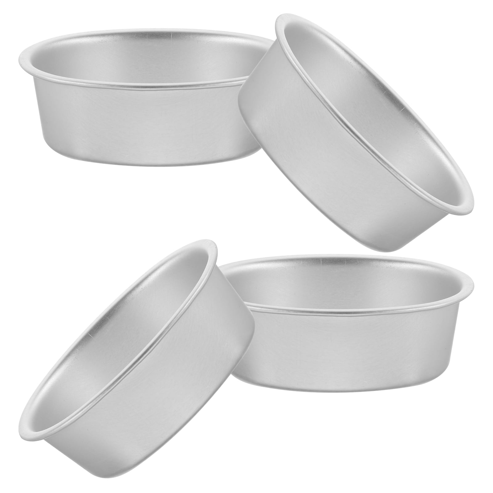 4 Pcs Mini Cake Pans Flat Aluminum Alloy Baking Mold Mould Oval Shape ...