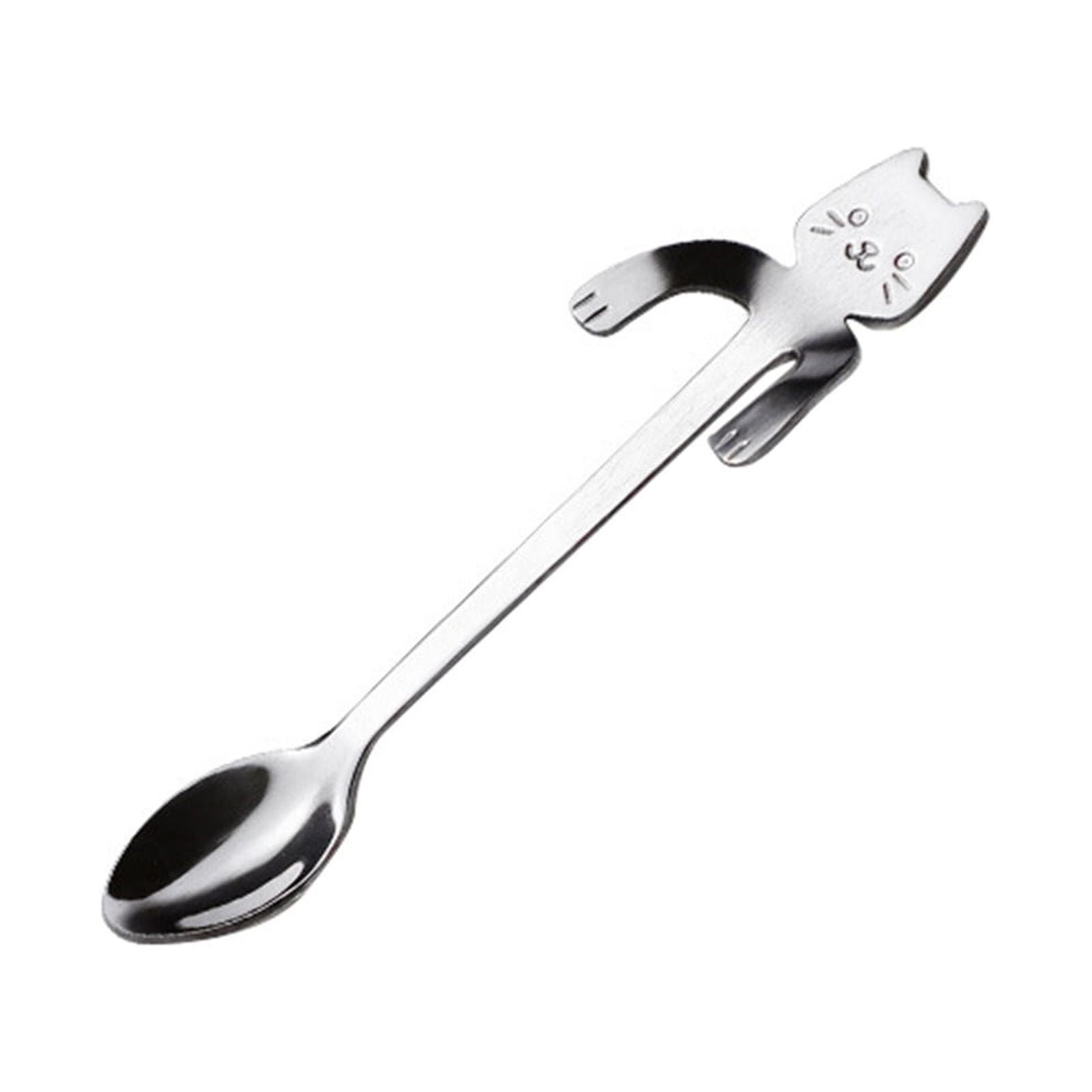 4 Pcs Mini Cat Kitty Tea Soup Sugar Dessert Starter Seasoning Spoon ...