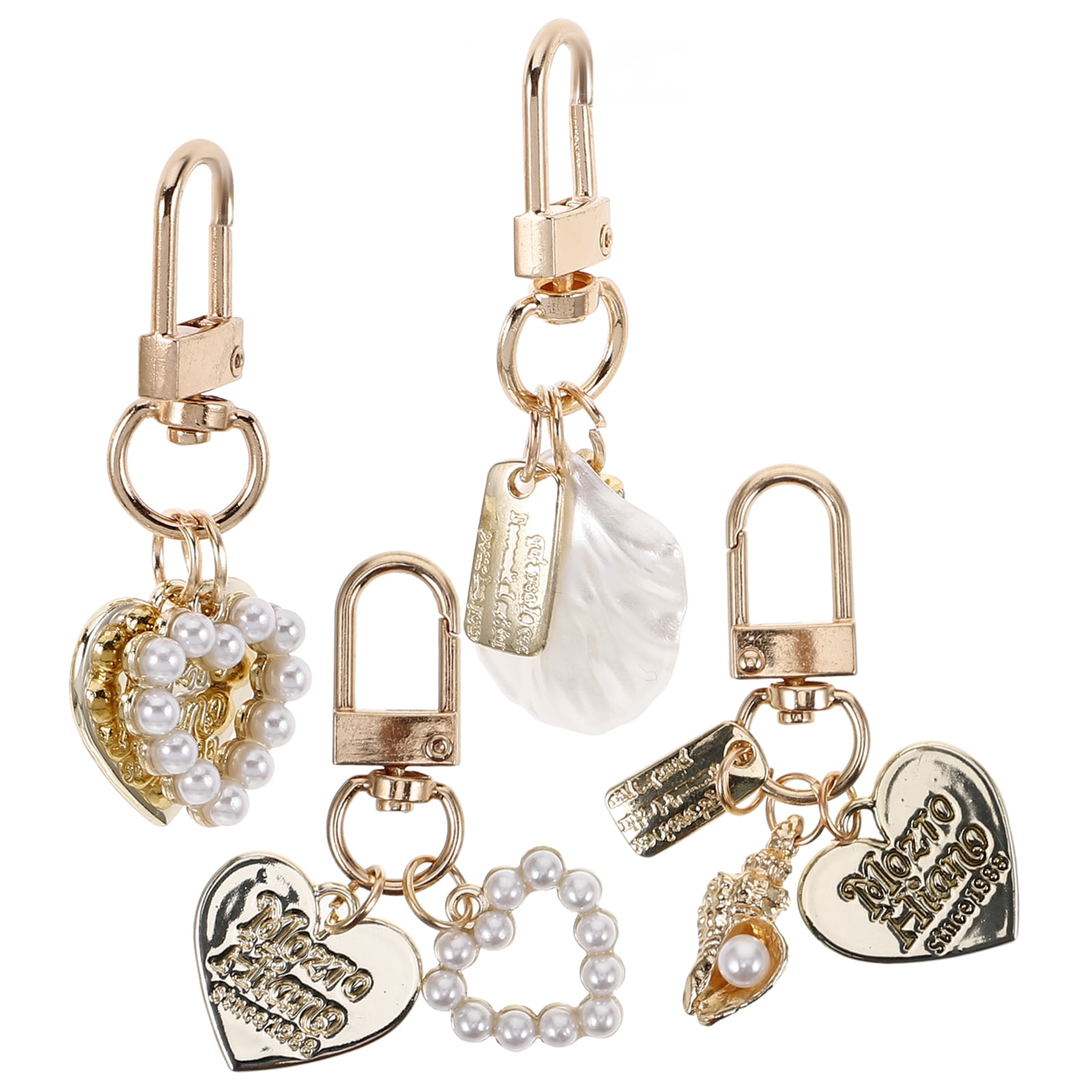 4 Pcs Mini Chains Pearl Shell Keychain Women's Miss - Walmart.com