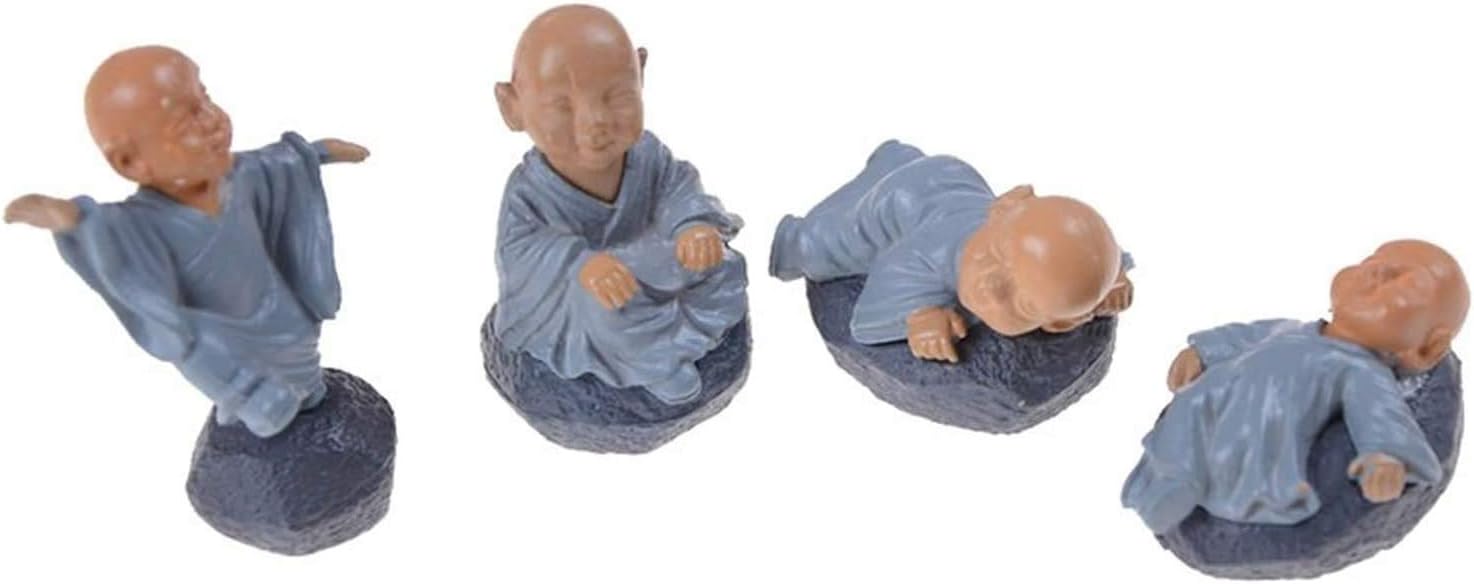 4 Pcs Mini Chinese Buddhism Zen Monks Buddhism Small Statues Little ...