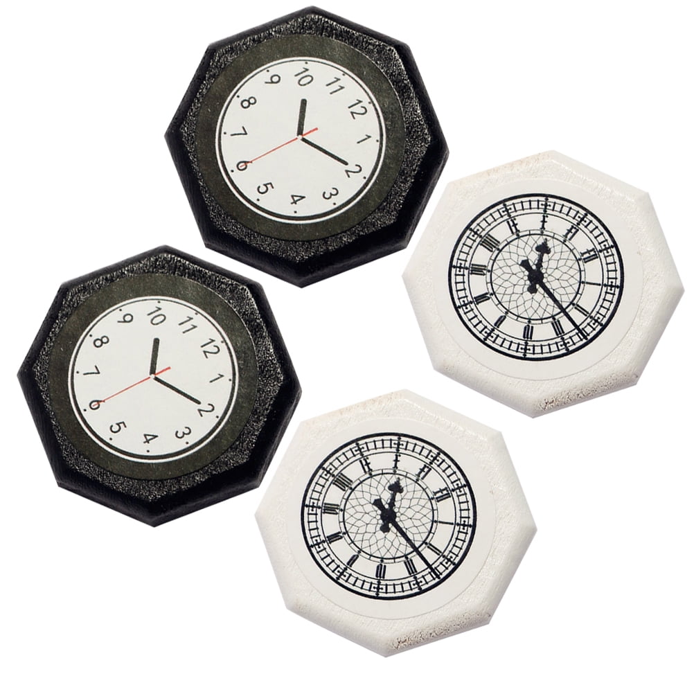 4 Pcs Mini Clock Models Clocks Miniature House Decor Decoration for ...