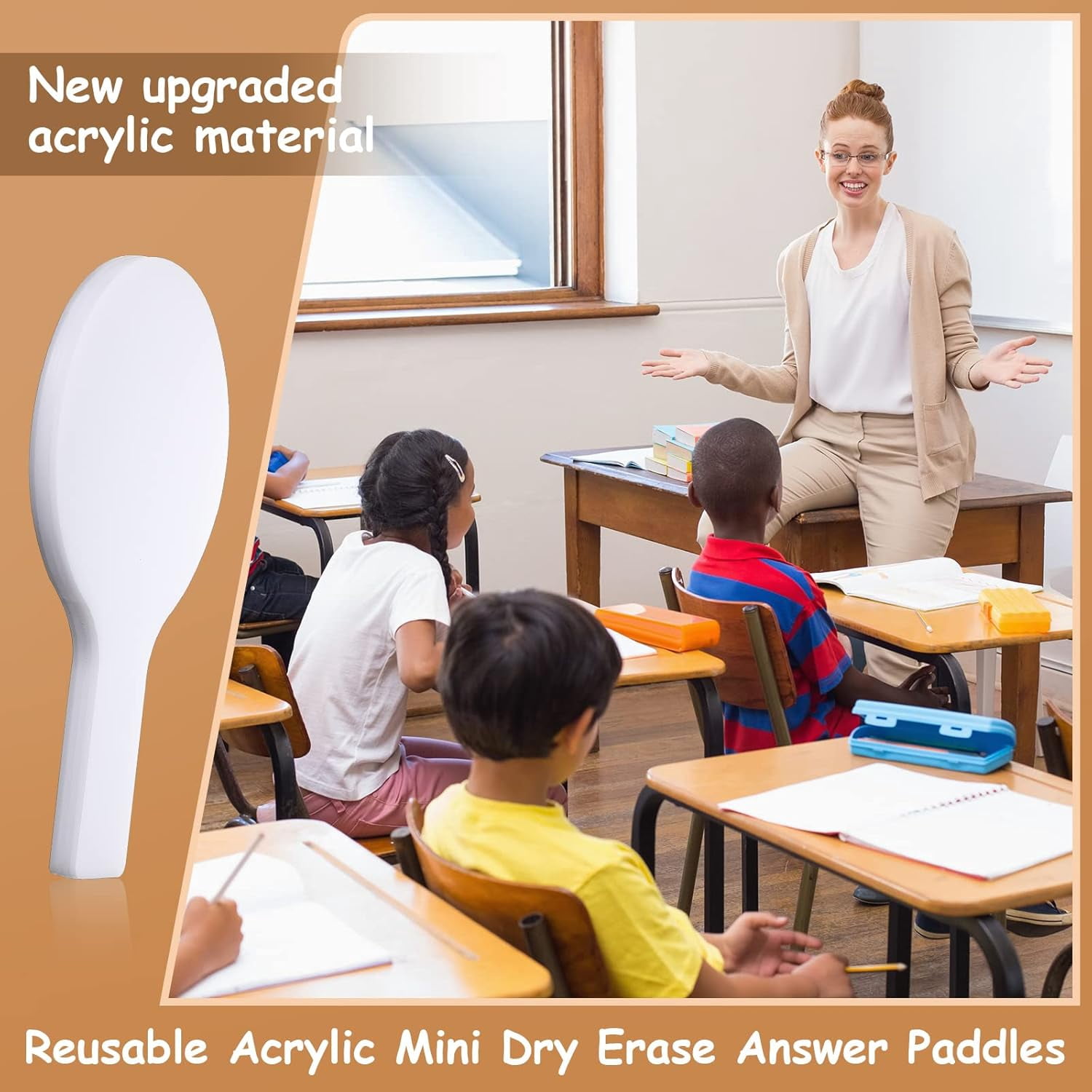 4 Pcs Mini Dry Erase Answer Paddles Acrylic Answer Board Double-Sided ...