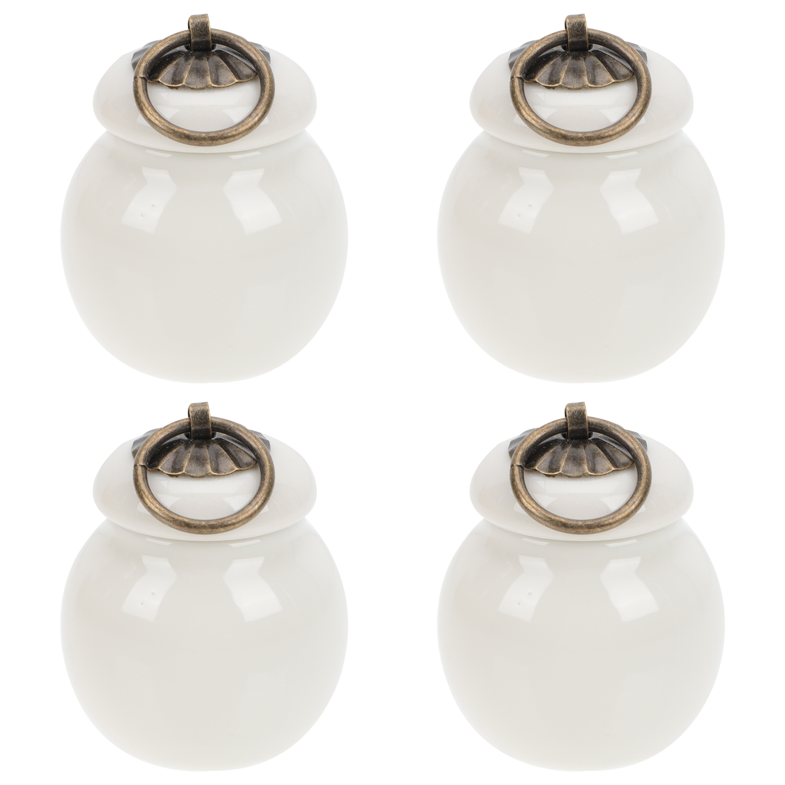 4 Pcs Mini Food Containers Tea Kitchen Storage Jars Ceramic Lip Balm ...