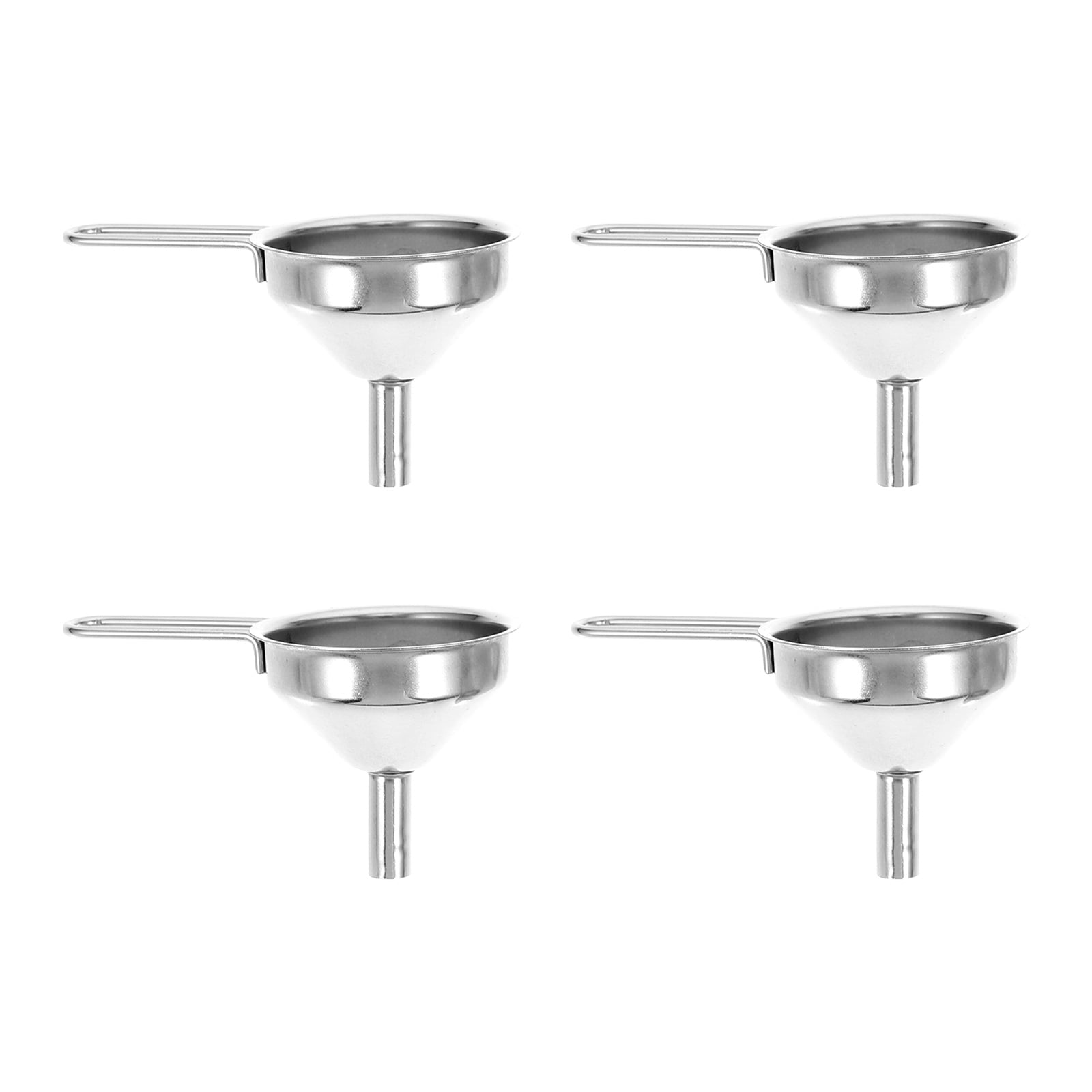 WEAVILUX 4Pcs Silver Metal Funnel for Kitchen Oil and Liquid ...
