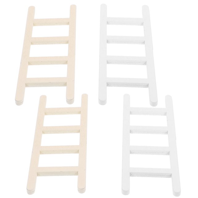 4 Pcs Mini Ladder Ornament Furniture Models Mini Ladder Decor Tiny ...