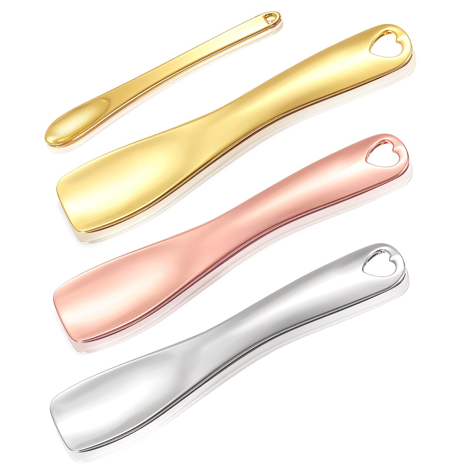 4 Pcs Mini Metal KEF16 Makeup Spatula Set, Spoon and Spatula, Reusable ...