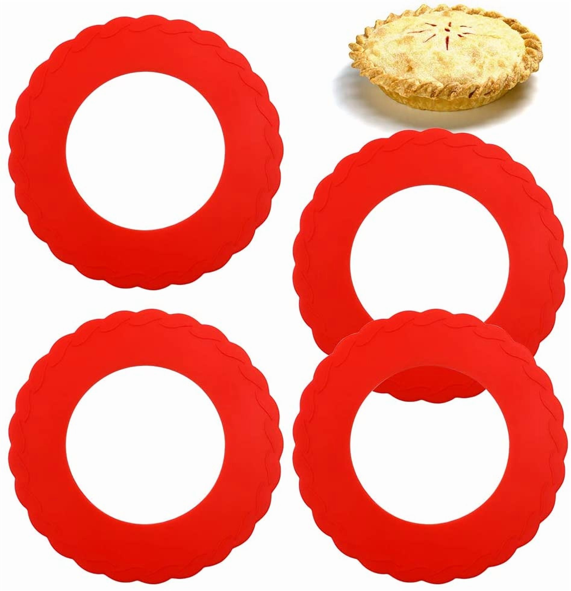 4 Pcs Mini Pie Crust Shields, Silicone Pie Pan Shield for Baking, Mini ...