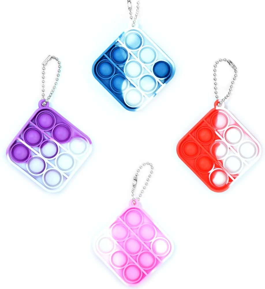 Sherry Small Silicone Sensory Fidget Toys, 4 Pcs Colorful Square Push ...