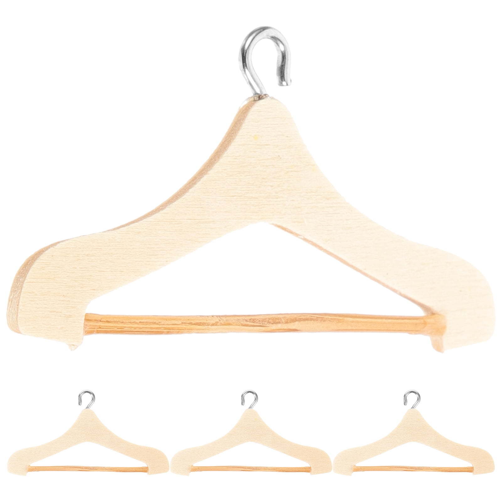 4 Pcs Mini Simulation Hanger Coat Hangers Wooden Hangers Mini Hangers ...
