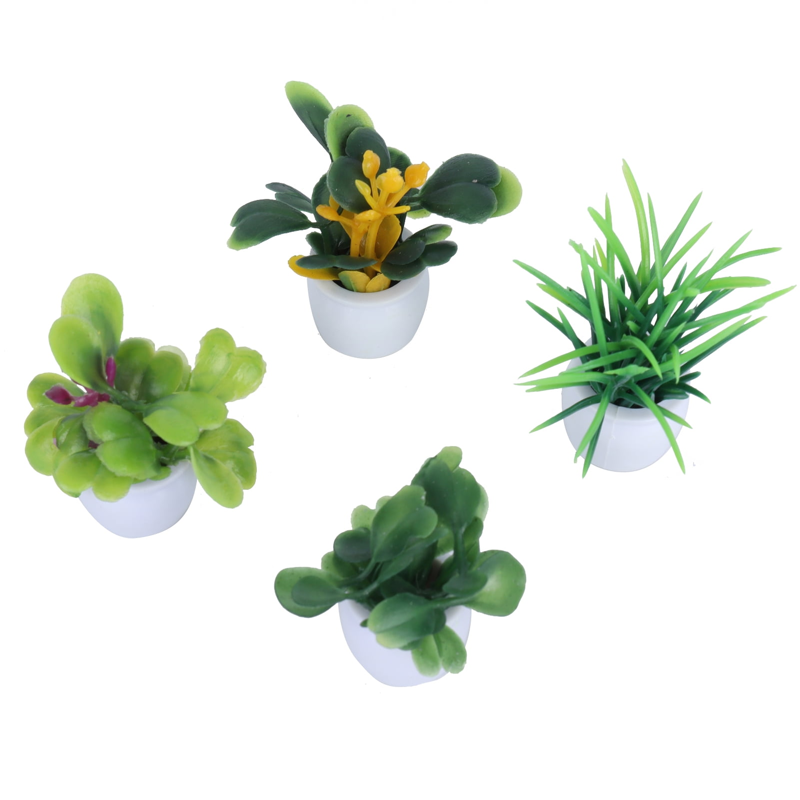 4 Pcs Mini Simulation Pot Plants Set Artificial Potted Plants Set with ...
