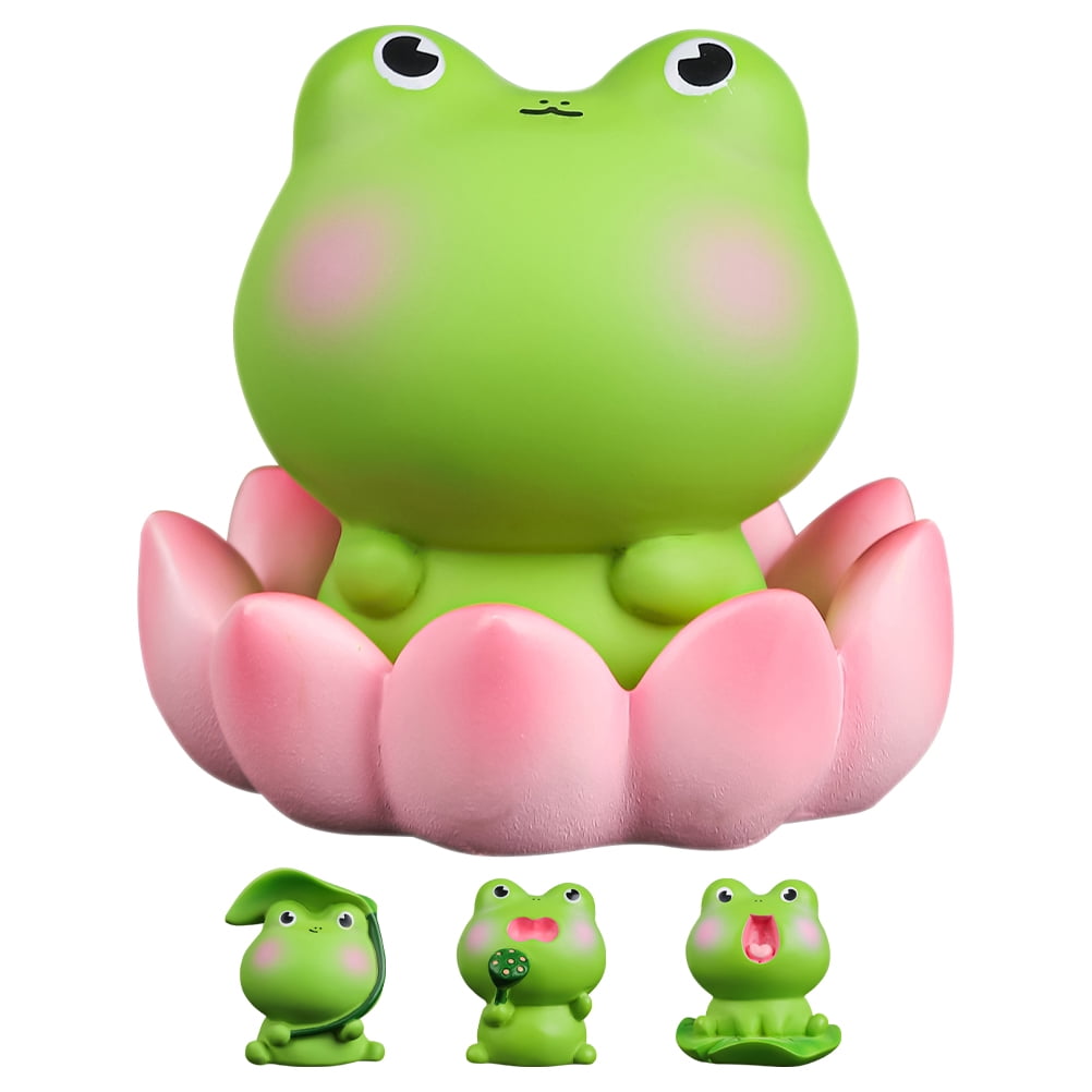 4 Pcs Mini Tiny Frogs Miniature Garden Accessories Duck Child Green ...