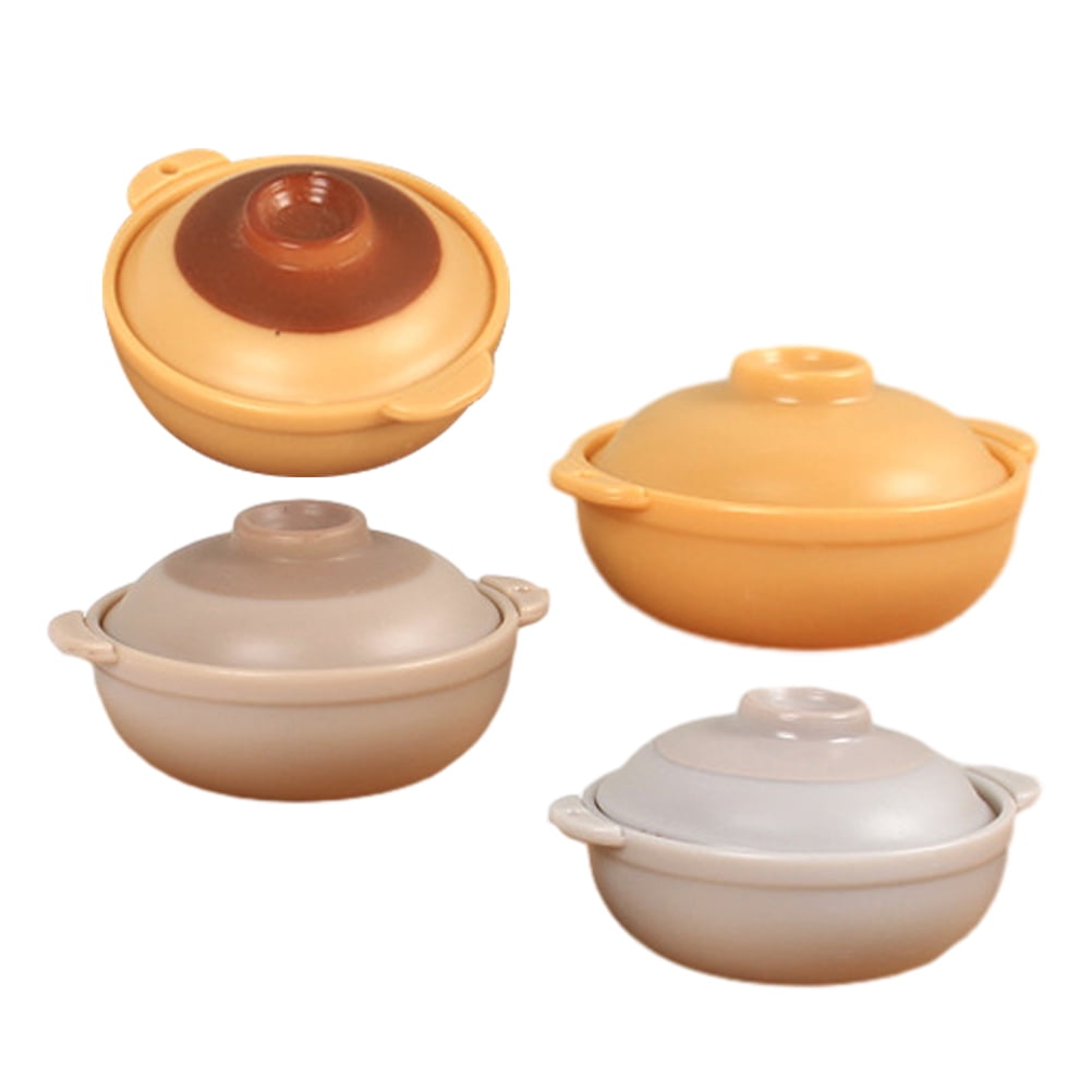 4pcs Miniature Casseroles Tiny Kitchen Cookware Props for Mini House ...