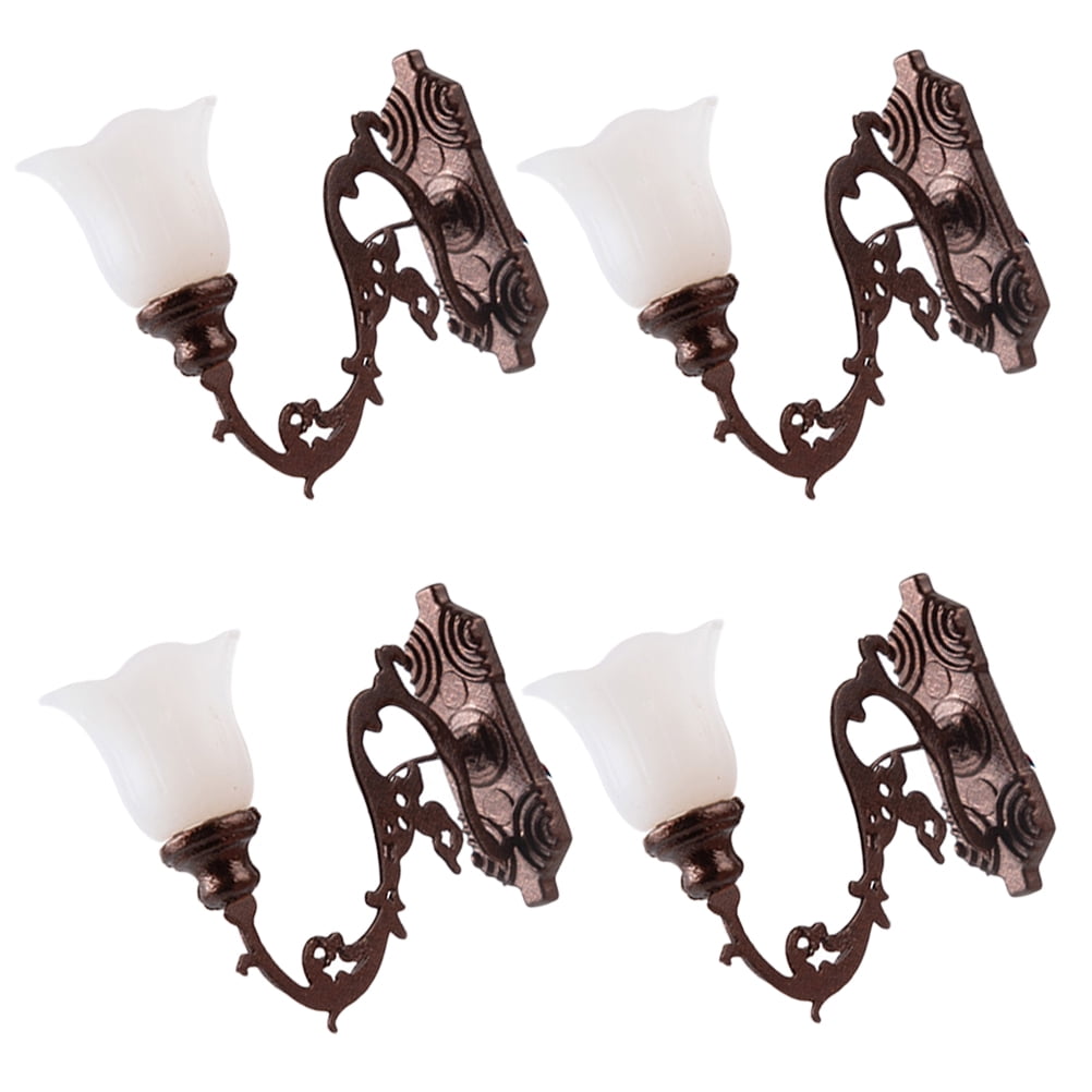 4 Pcs Mini Wall Lamp Model Tiny LED Fairy Lights Battery Operated ...