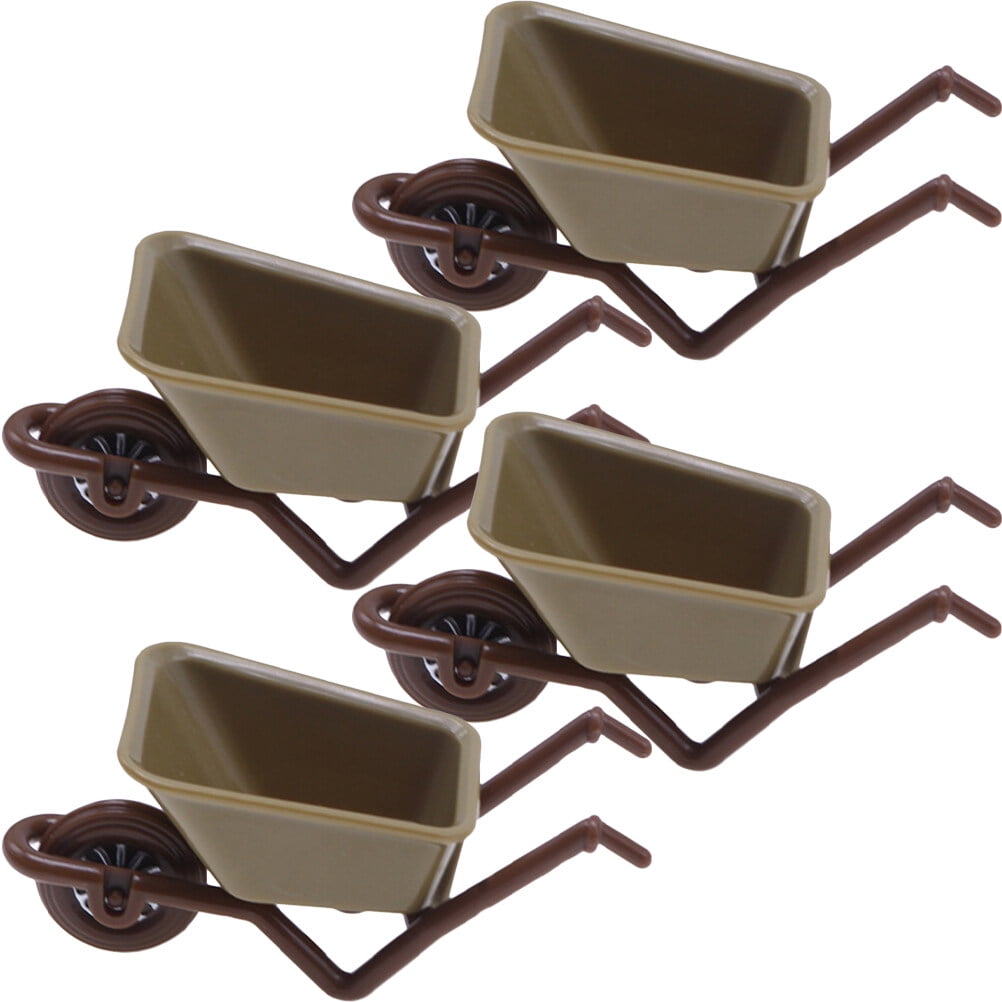 4 Pcs Mini Wheelbarrow Decoration Toy Small Cart Model Baby - Walmart.com