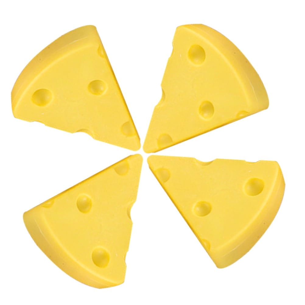 4 Pcs Miniature Artificial Cheese Models Miniatures Kitchen Food Eraser ...