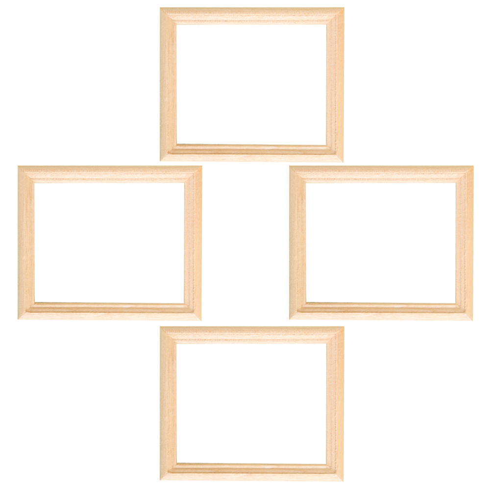 4 Pcs Models Wooden Dollhouse Picture Frame Small Frames Miniature ...