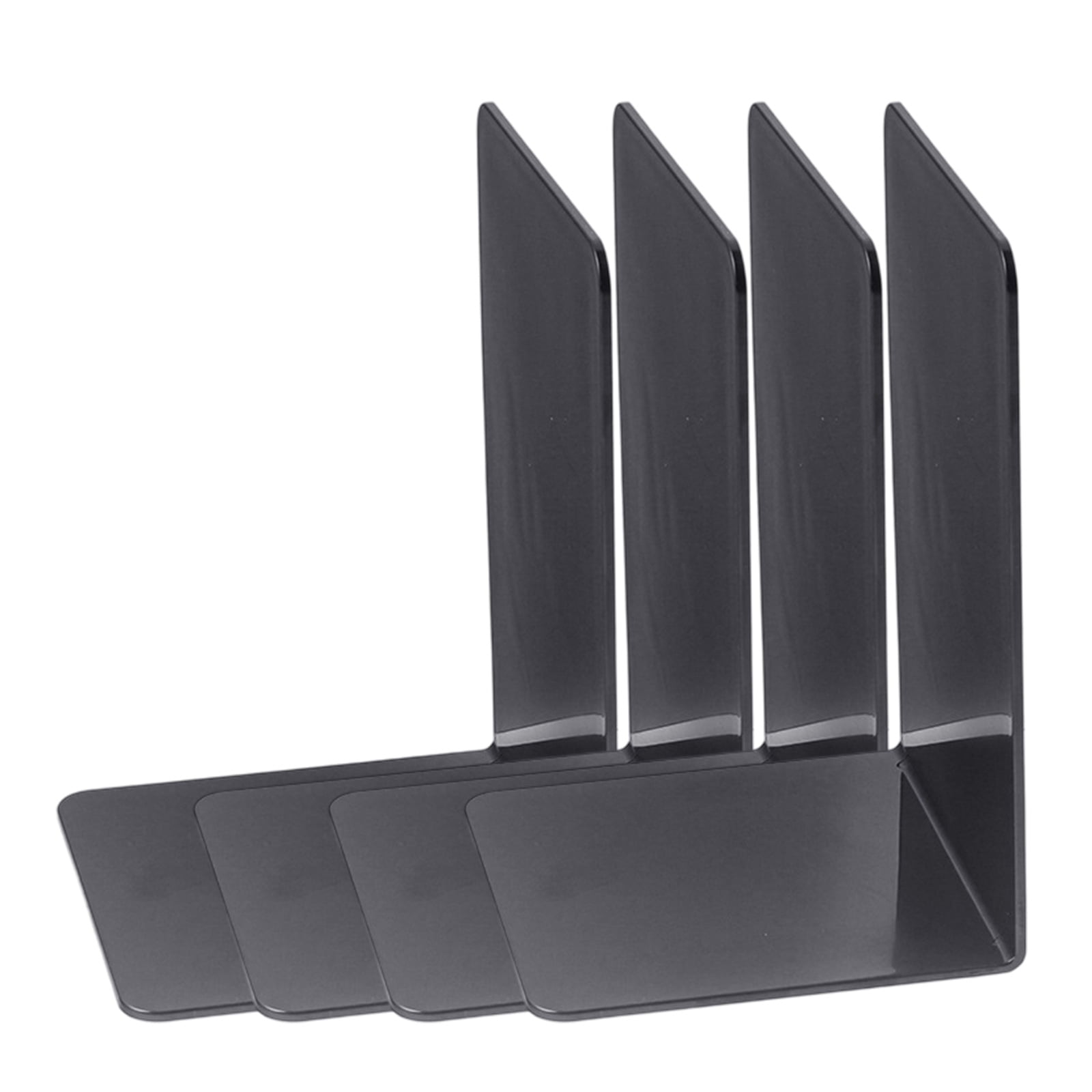 4 Pcs Modern Acrylic Book Stoppers, L-Shaped Holders for Study Desk ...