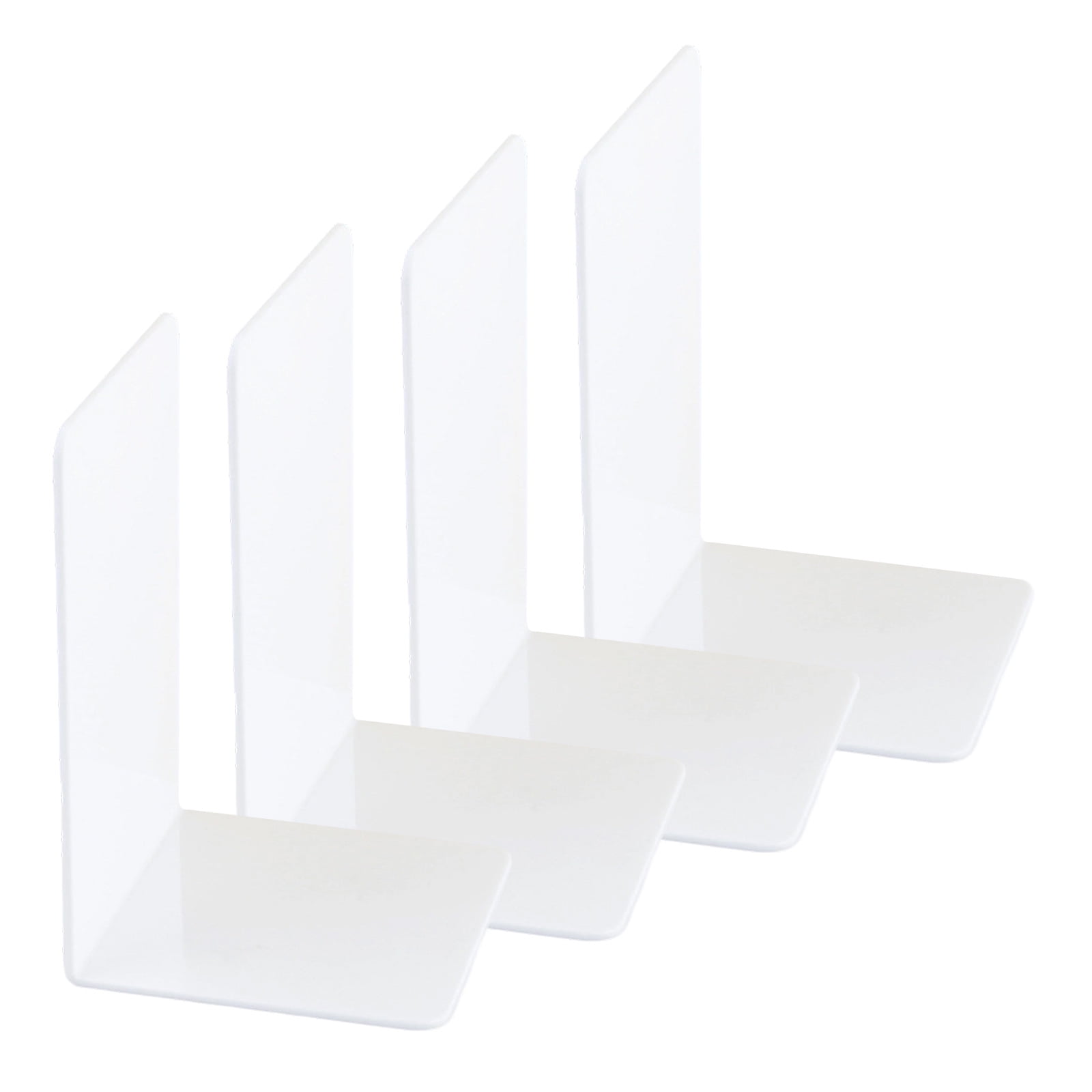 4 Pcs Modern Acrylic Book Stoppers, L-Shaped Holders for Study Desk ...