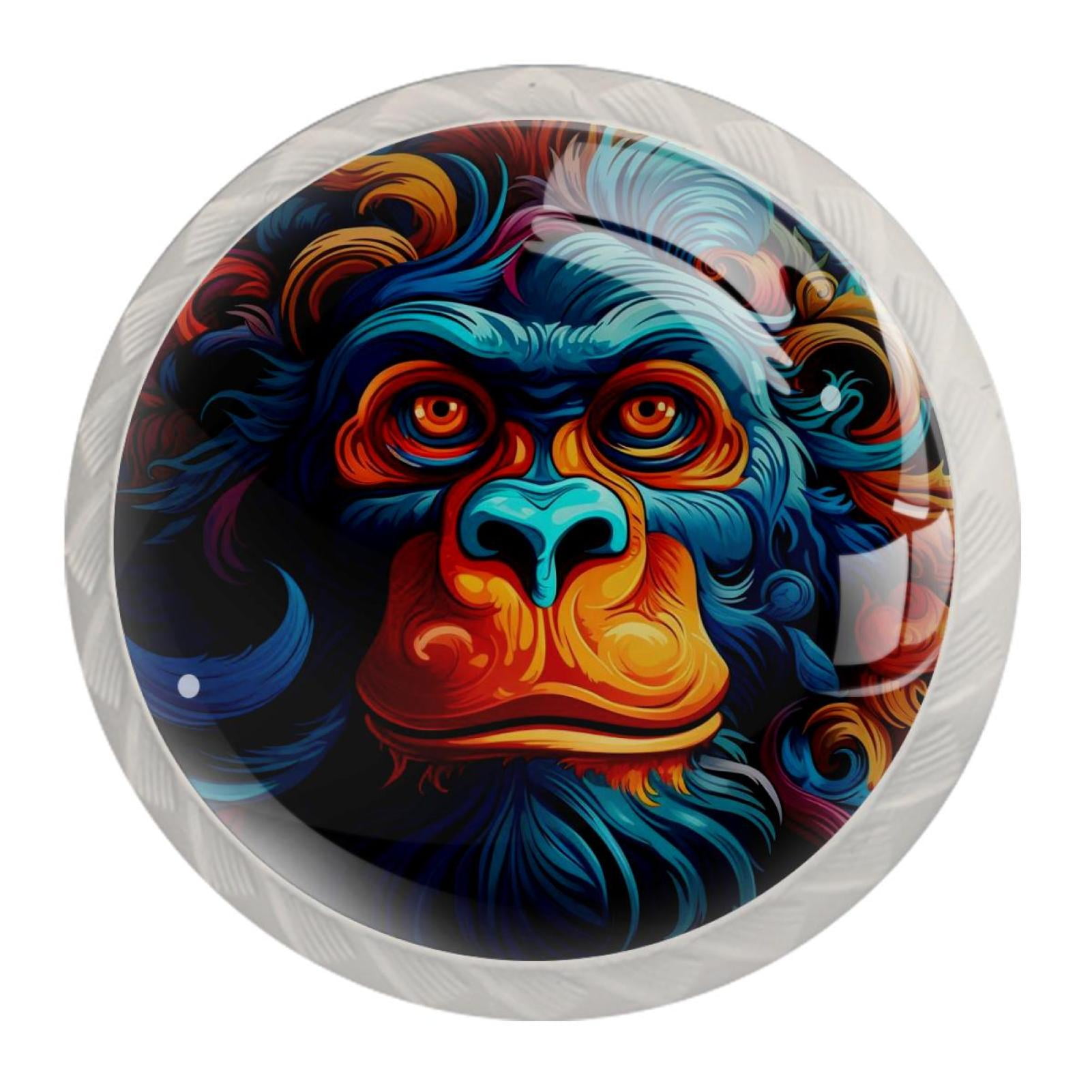 4 Pcs Monkey Knobs for Kitchen Cabinet Cupboard Dresser Bookcase Drawer ...