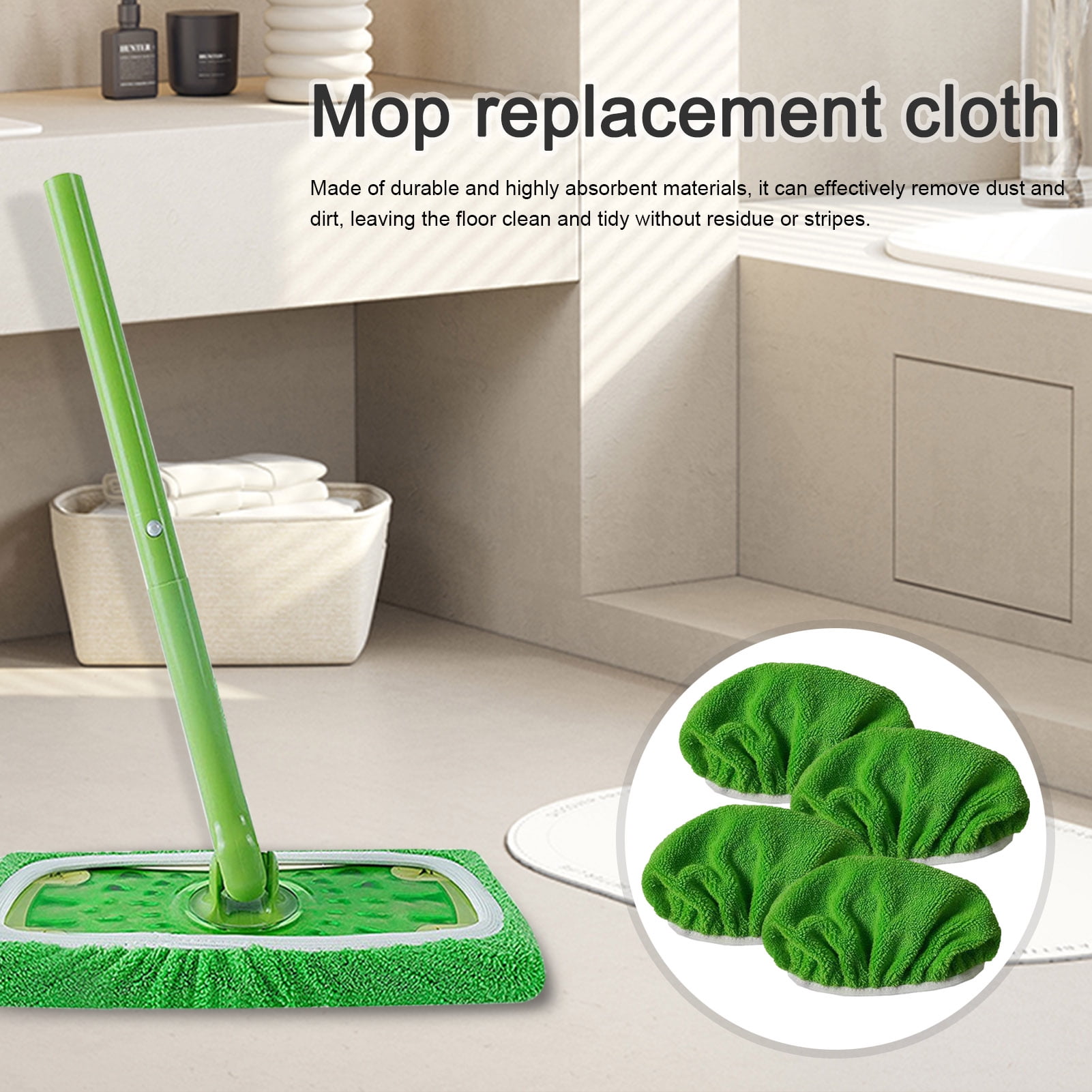 4 Pcs Mop Replacement Cloth Reusable Washable Great Water Absorption ...