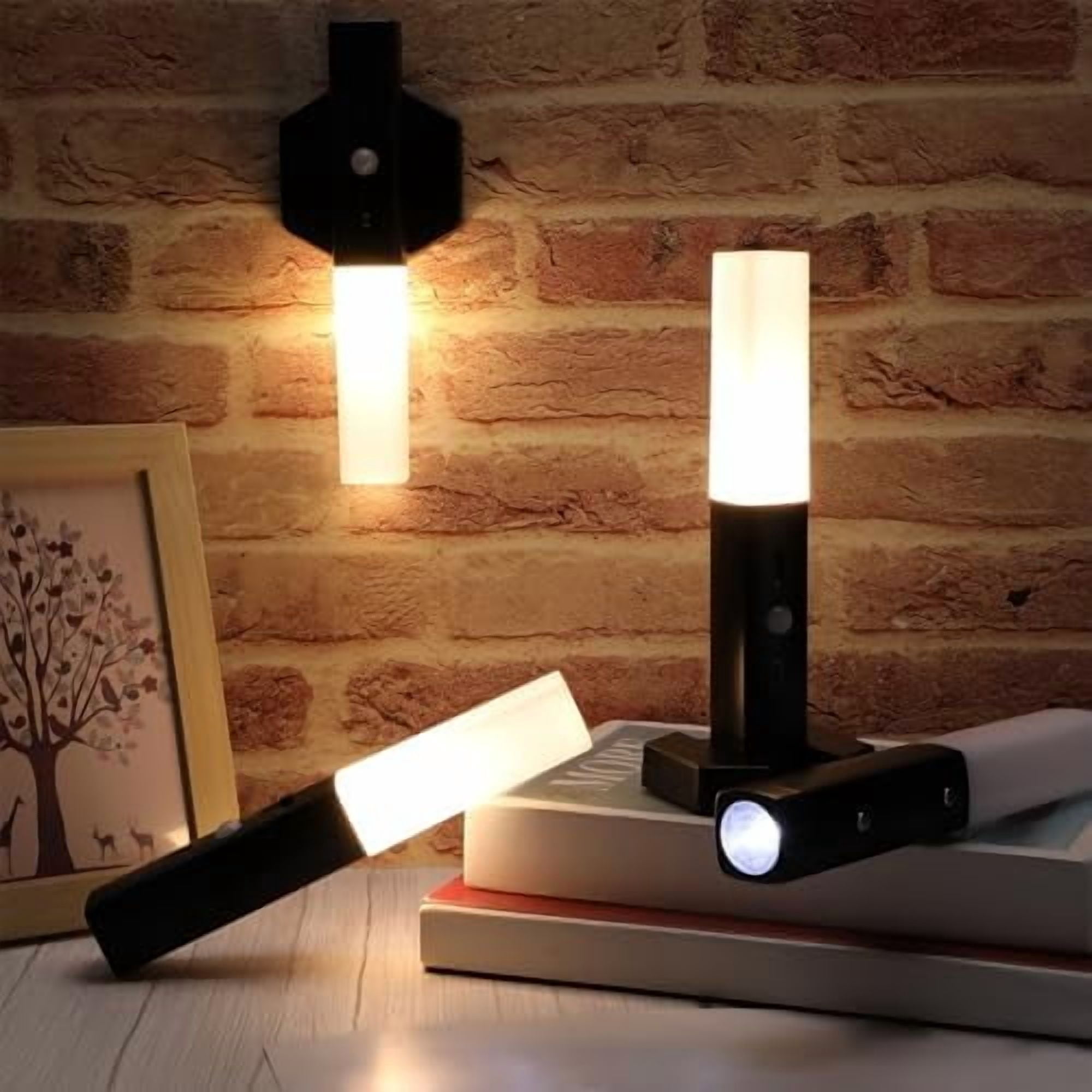 4 Pcs Motion Sensor Night Light USB Rechargeable Wall Sconces Magnetic ...