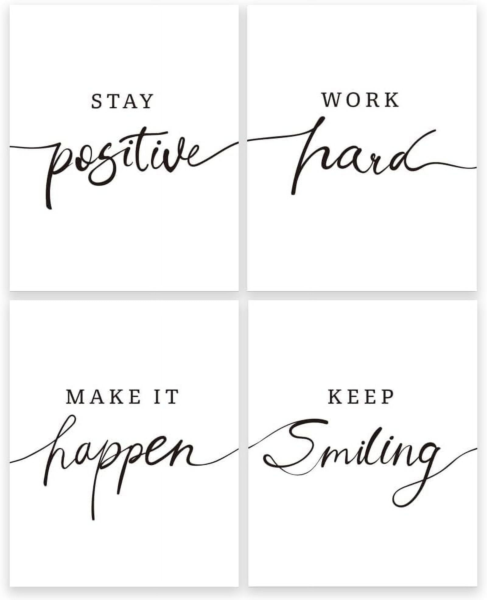 4 Pcs Motivational Wall Art Decor Unframed Positive Quotes ...