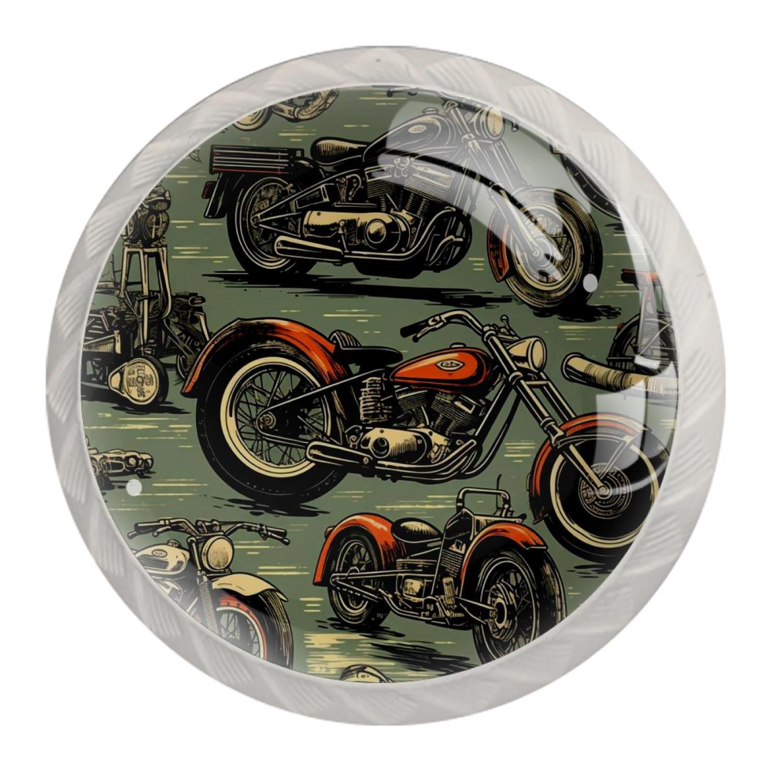 4 Pcs Motorcycle Knobs for Kitchen Cabinet Cupboard Dresser Bookcase ...