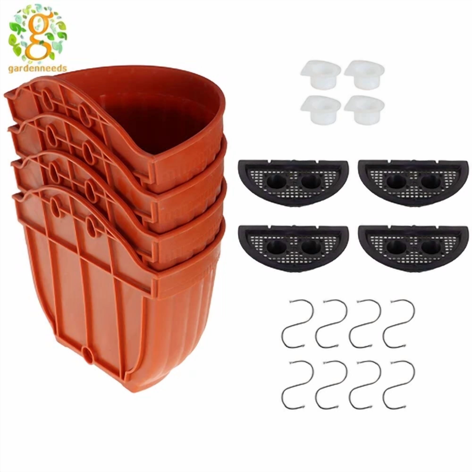 4 Pcs Multi Purpose Round Plant Flower Pots Wall Hanging Planter And ...