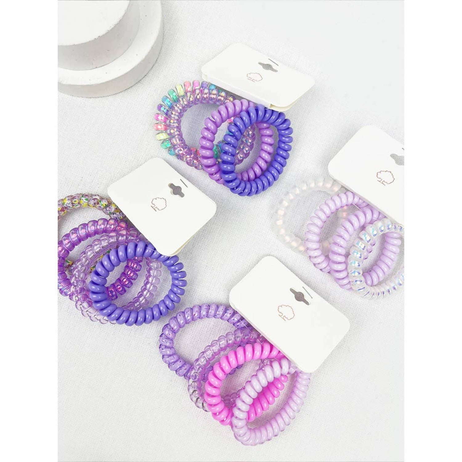 4-Pcs Multicolor Spiral Hair Ties - Walmart.com