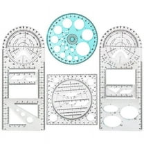 4 Pcs Multifunctional Geometric Ruler Drawing Tools Plastic Ruler Set ...