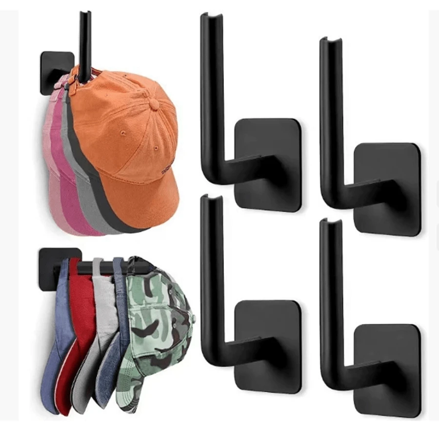 4 Pcs Multifunctional Hat Rack Wall Mounted Hat Hook Cap Holder ...