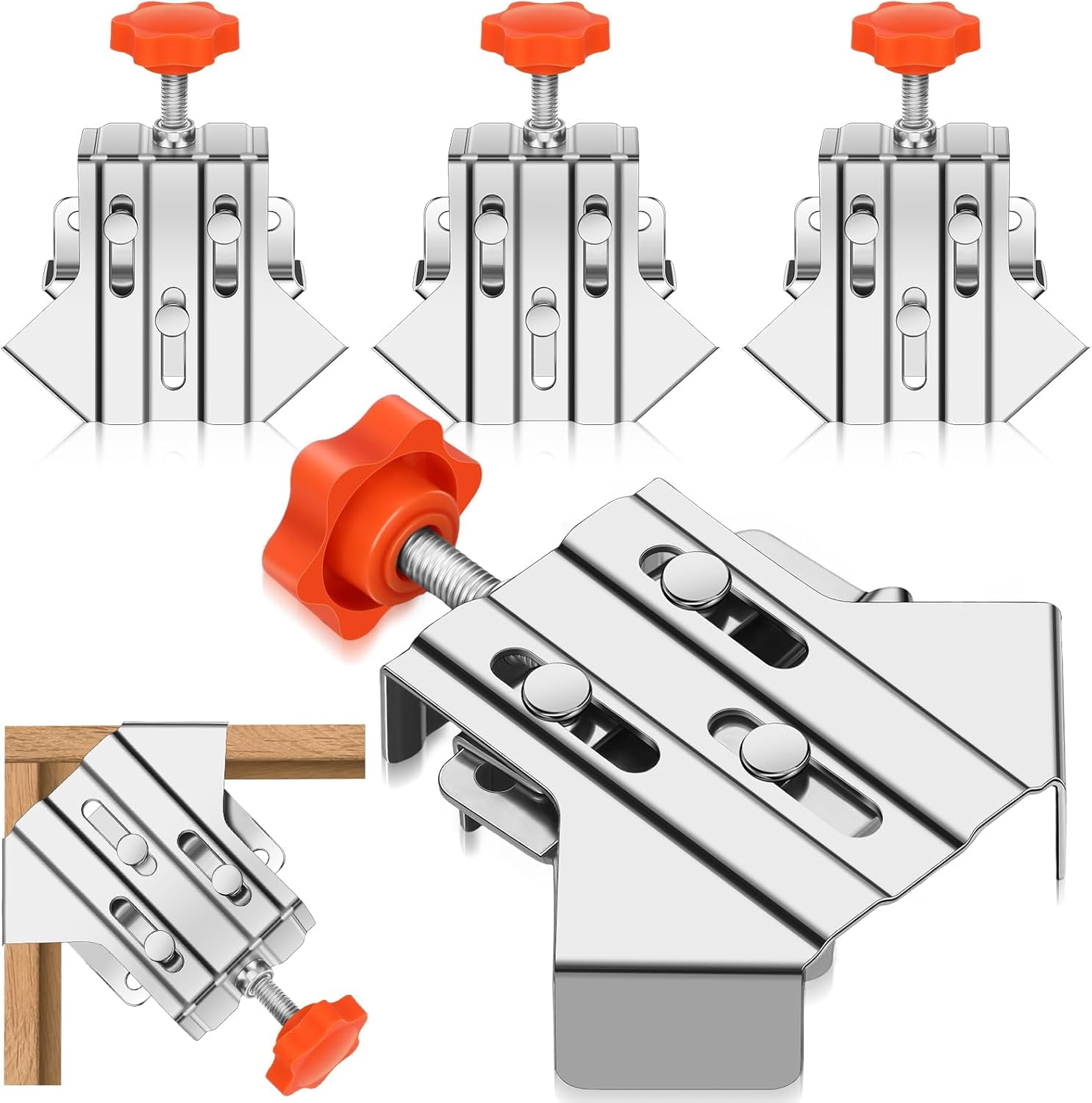 4 Pcs Multipurpose Stainless Steel 90 Degree Corner Clamp, T Shaped ...