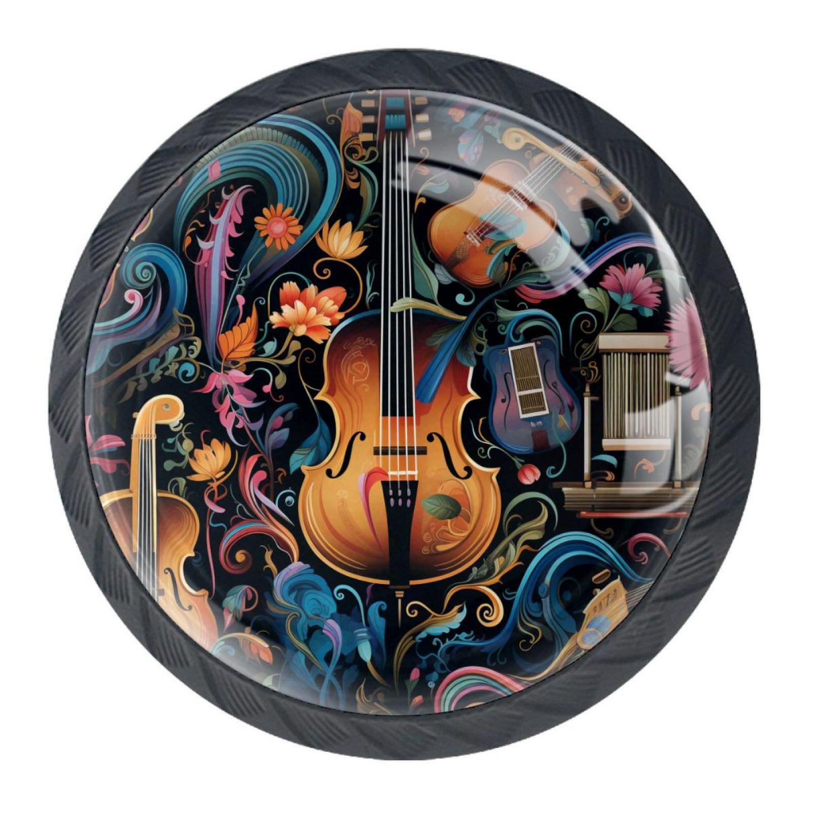 4 Pcs Musical Instrument Knobs for Kitchen Cabinet Cupboard Dresser ...