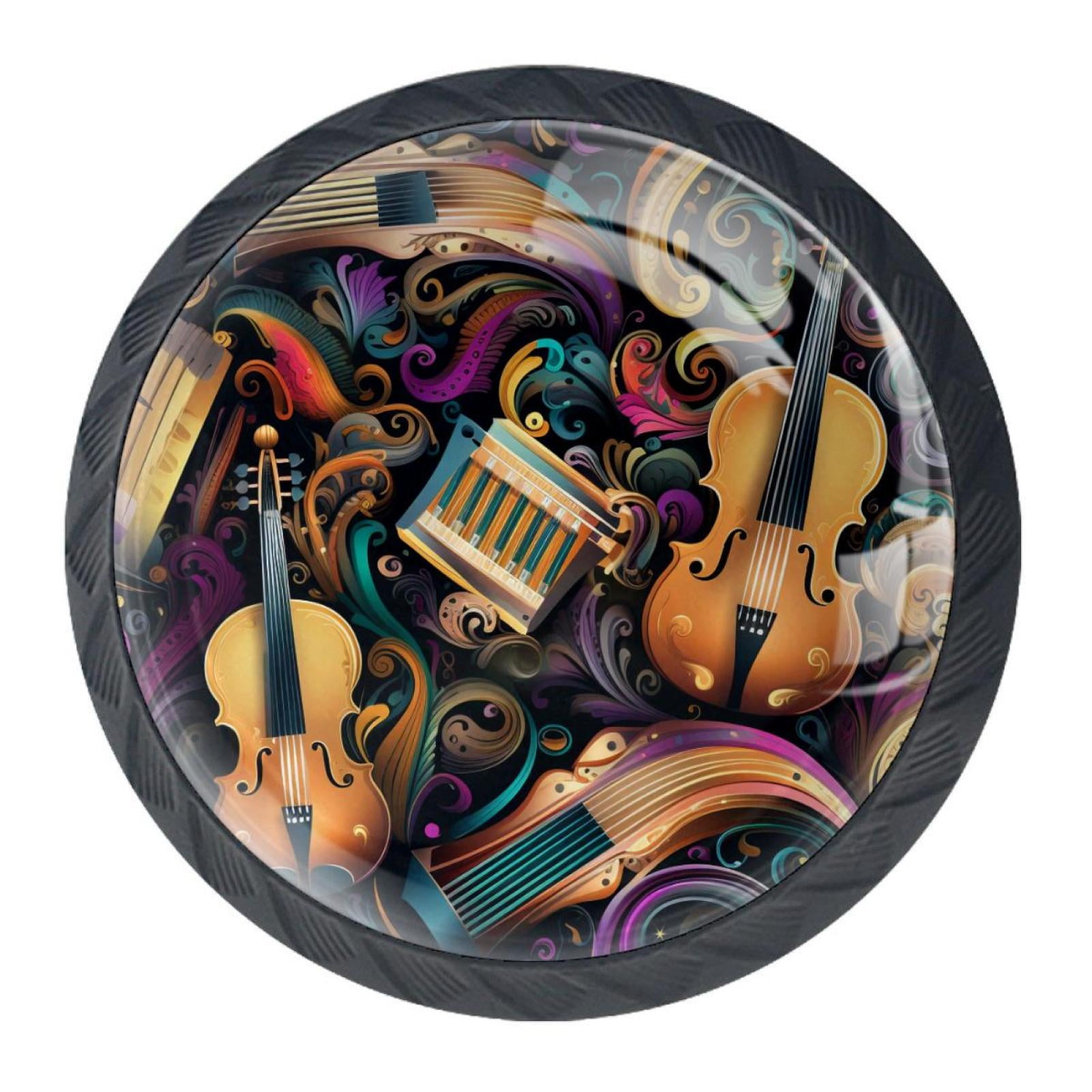 4 Pcs Musical Instrument Knobs for Kitchen Cabinet Cupboard Dresser ...