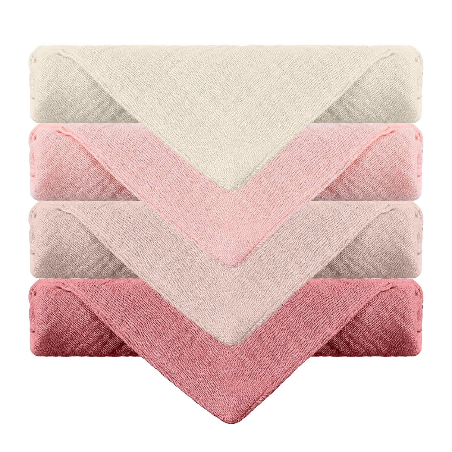 4 Pcs Muslin Face Cloths Soft Wash Towels Cotton Absorbent Cloths ...