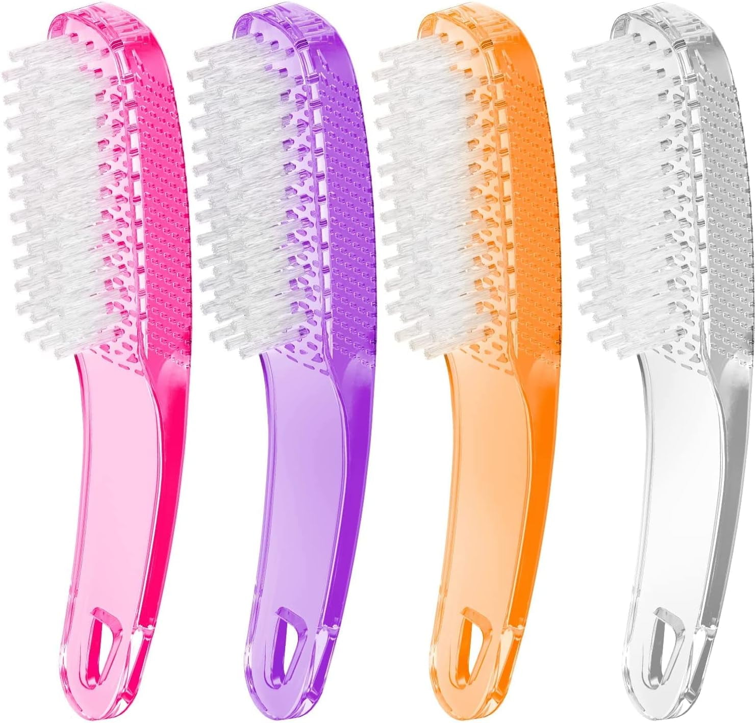 4 Pcs Nail Cleaning Brushes, Plastic Handle Scrubbing Brush Fingernail ...